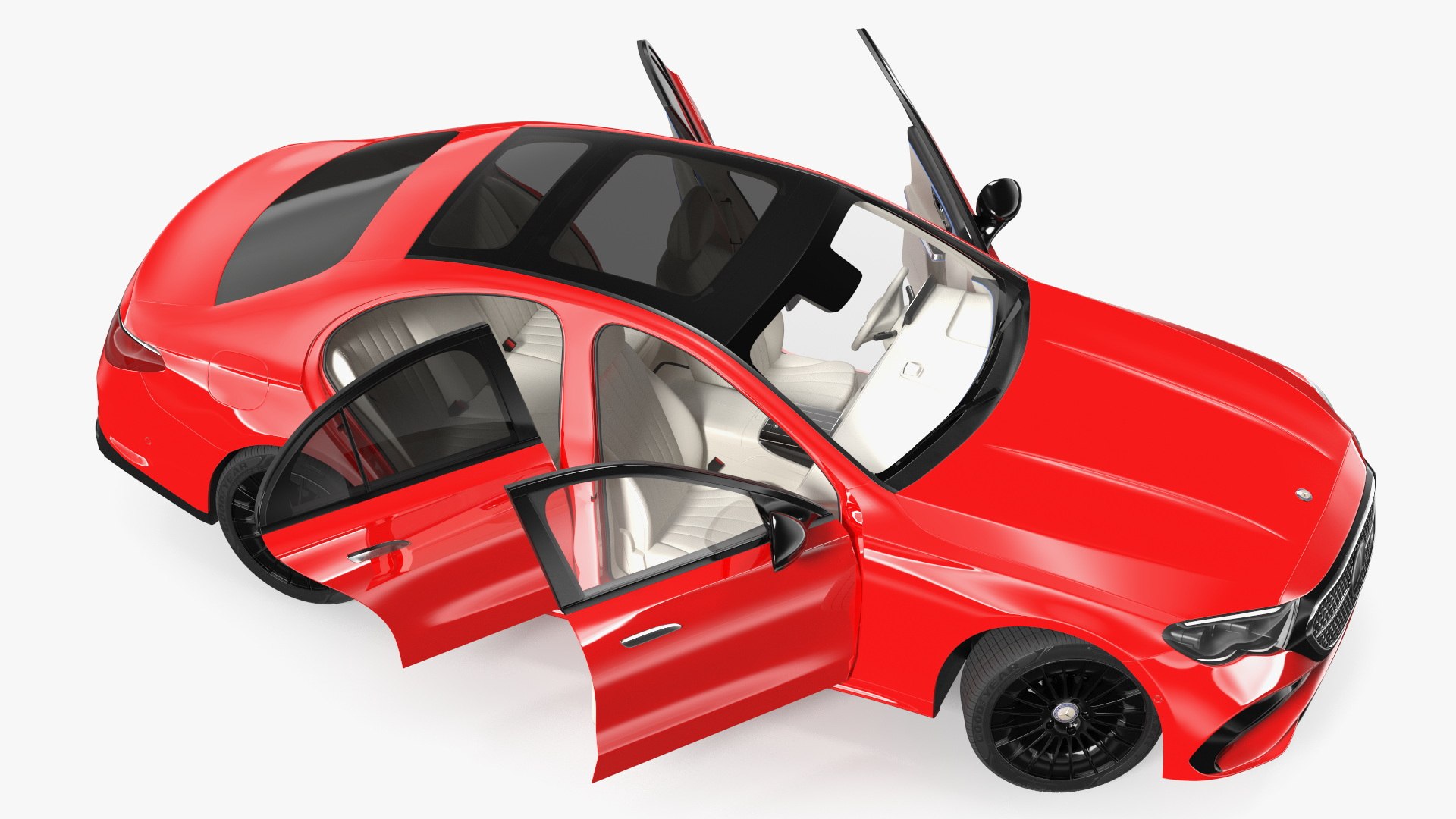 3D Model Mercedes E-class Red Color Rigged - TurboSquid 2168212