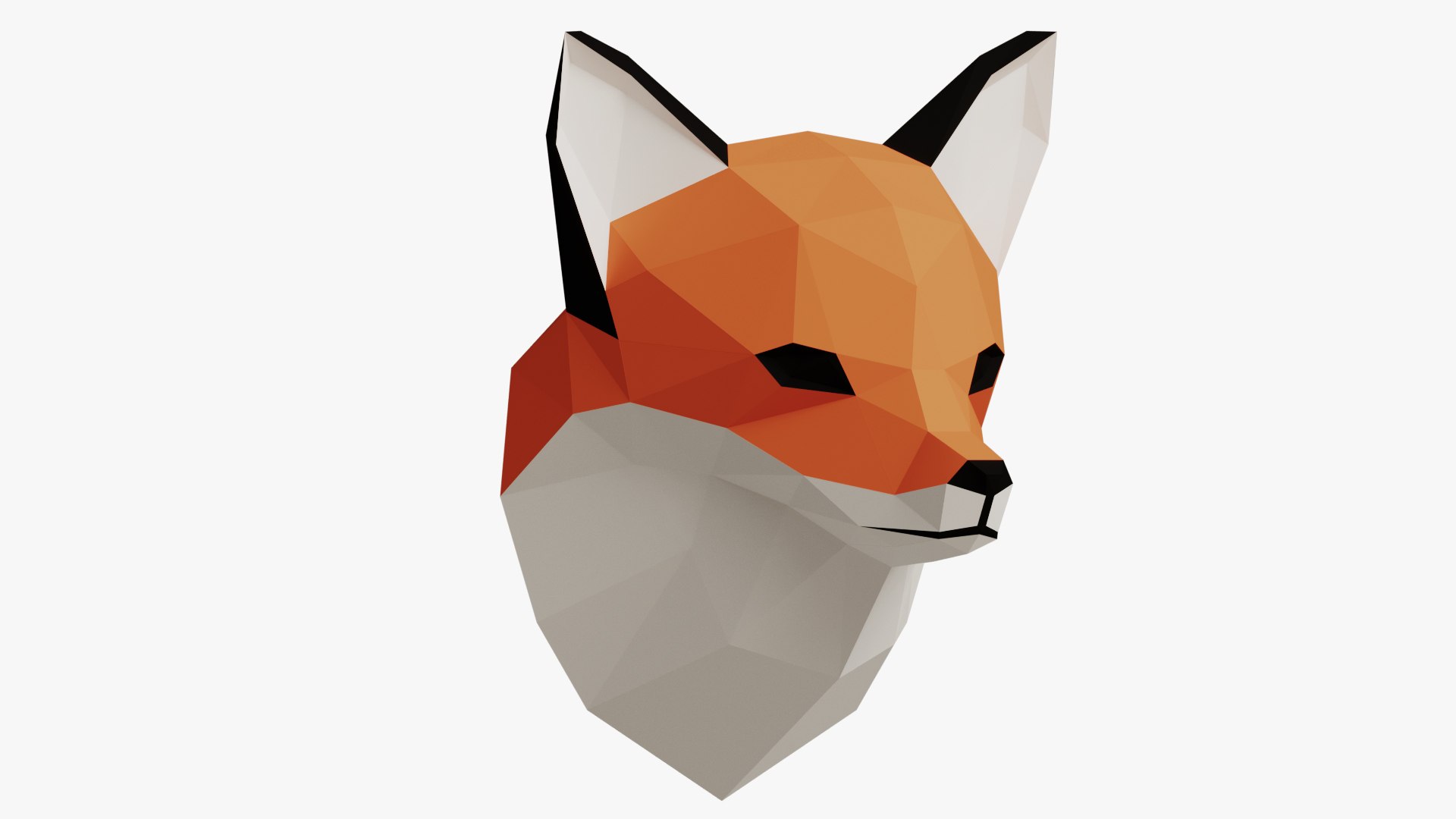 Paper Fox Head 3D - TurboSquid 1941242