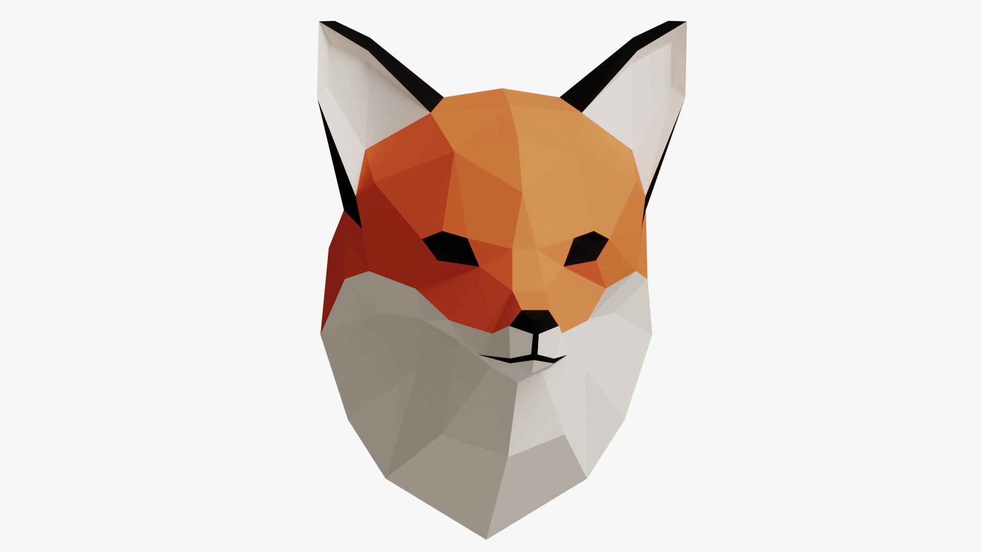 Paper Fox Head 3D - TurboSquid 1941242