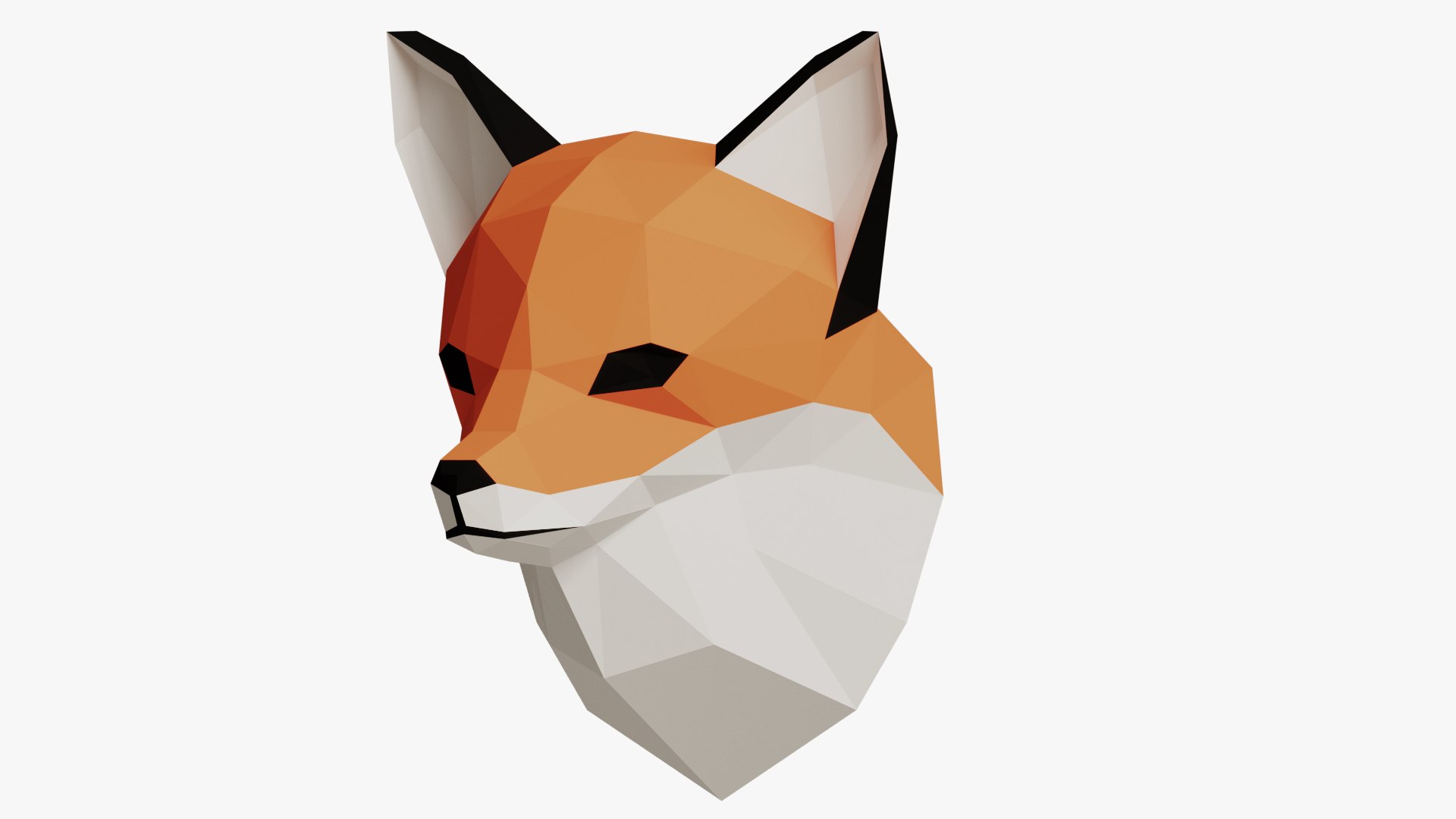 Paper Fox Head 3D - TurboSquid 1941242