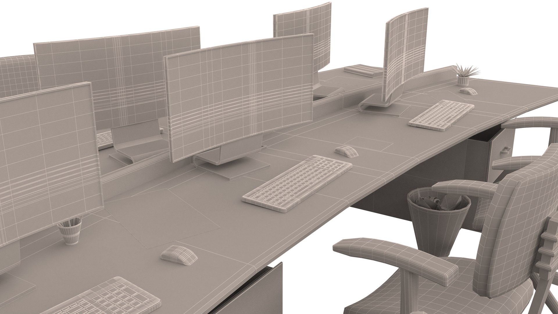 Office Work Desk 3D Model - TurboSquid 1931515