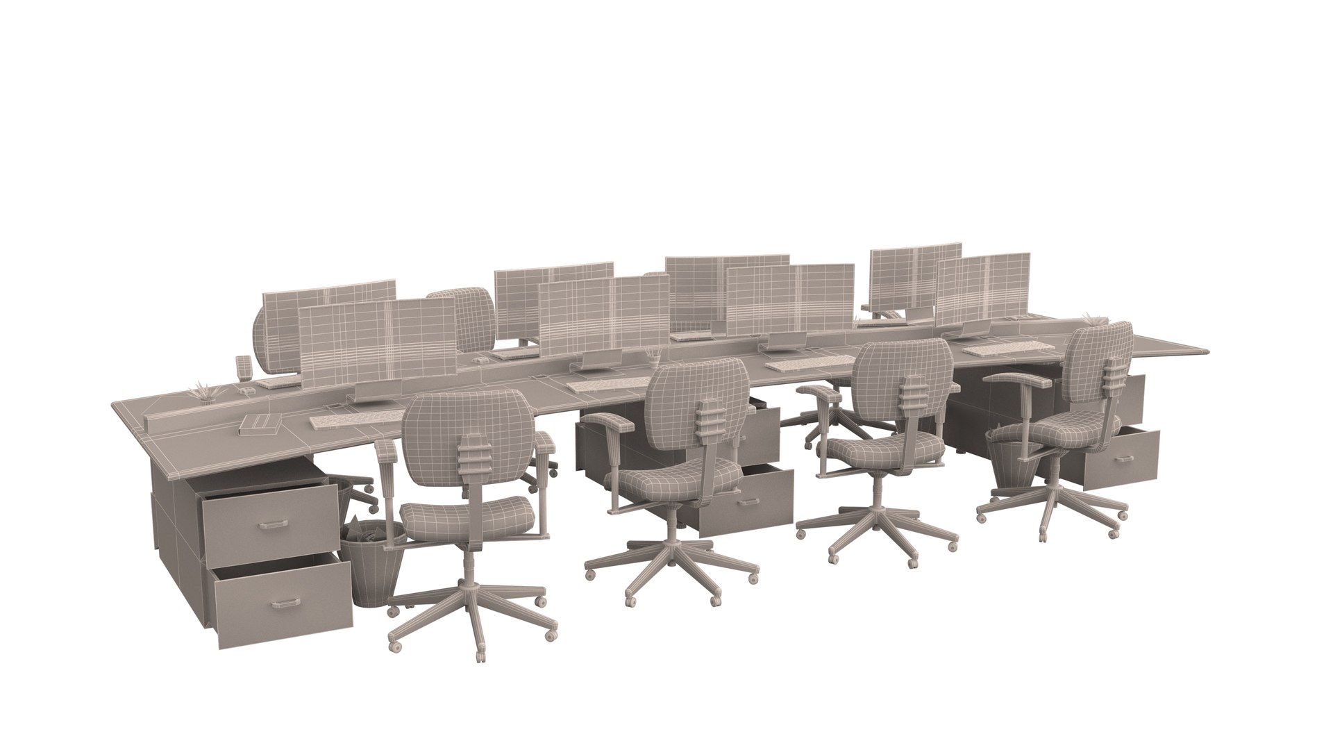 Office Work Desk 3D Model - TurboSquid 1931515