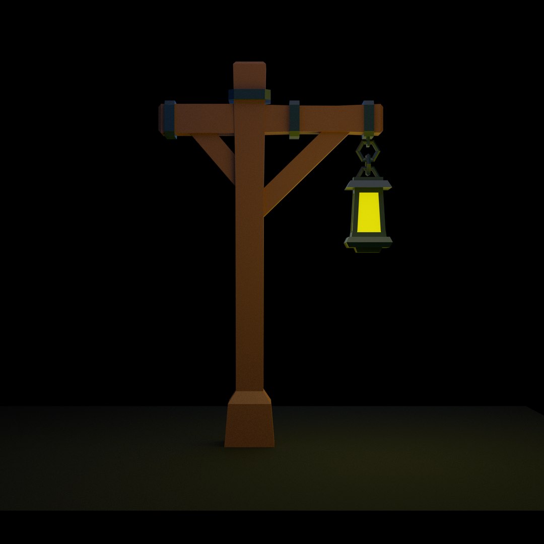 Cartoon Street Lamp Post 3D Model - TurboSquid 1644387