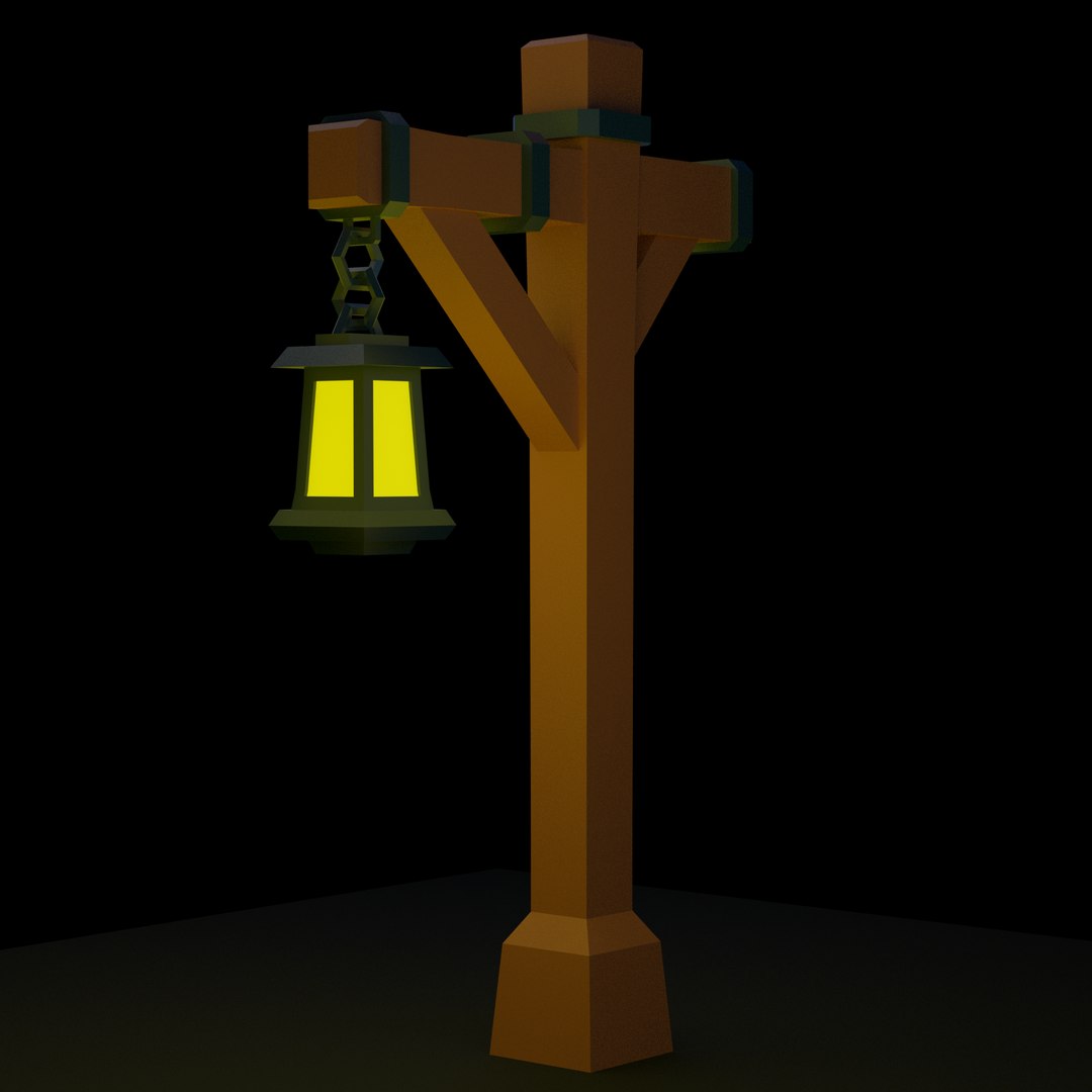 Cartoon Street Lamp Post 3D Model - TurboSquid 1644387