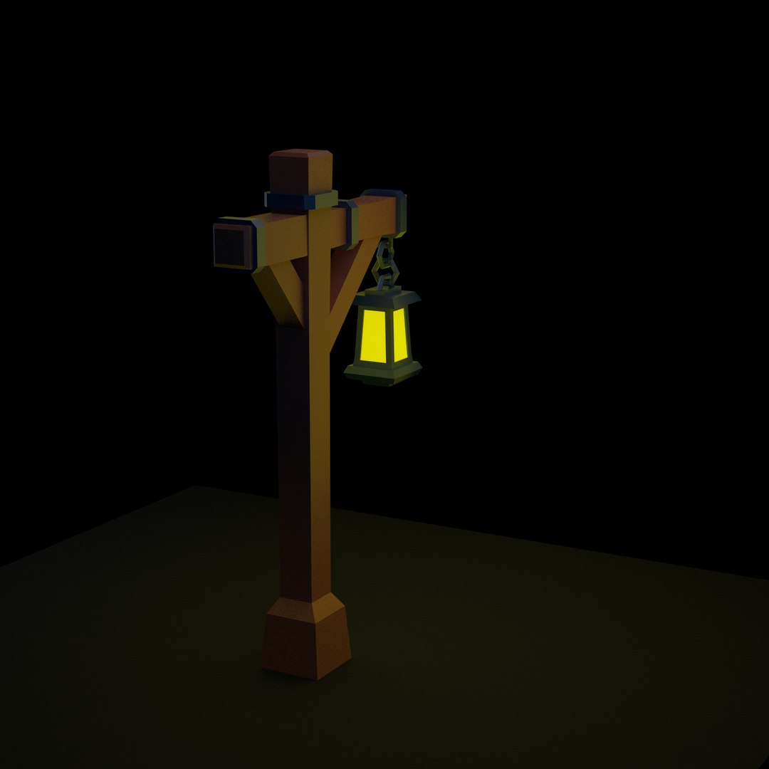 Cartoon Street Lamp Post 3D Model - TurboSquid 1644387