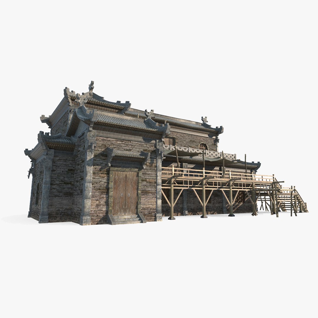 3D Model Two-storey Residential Buildings In Ancient Asia - TurboSquid ...