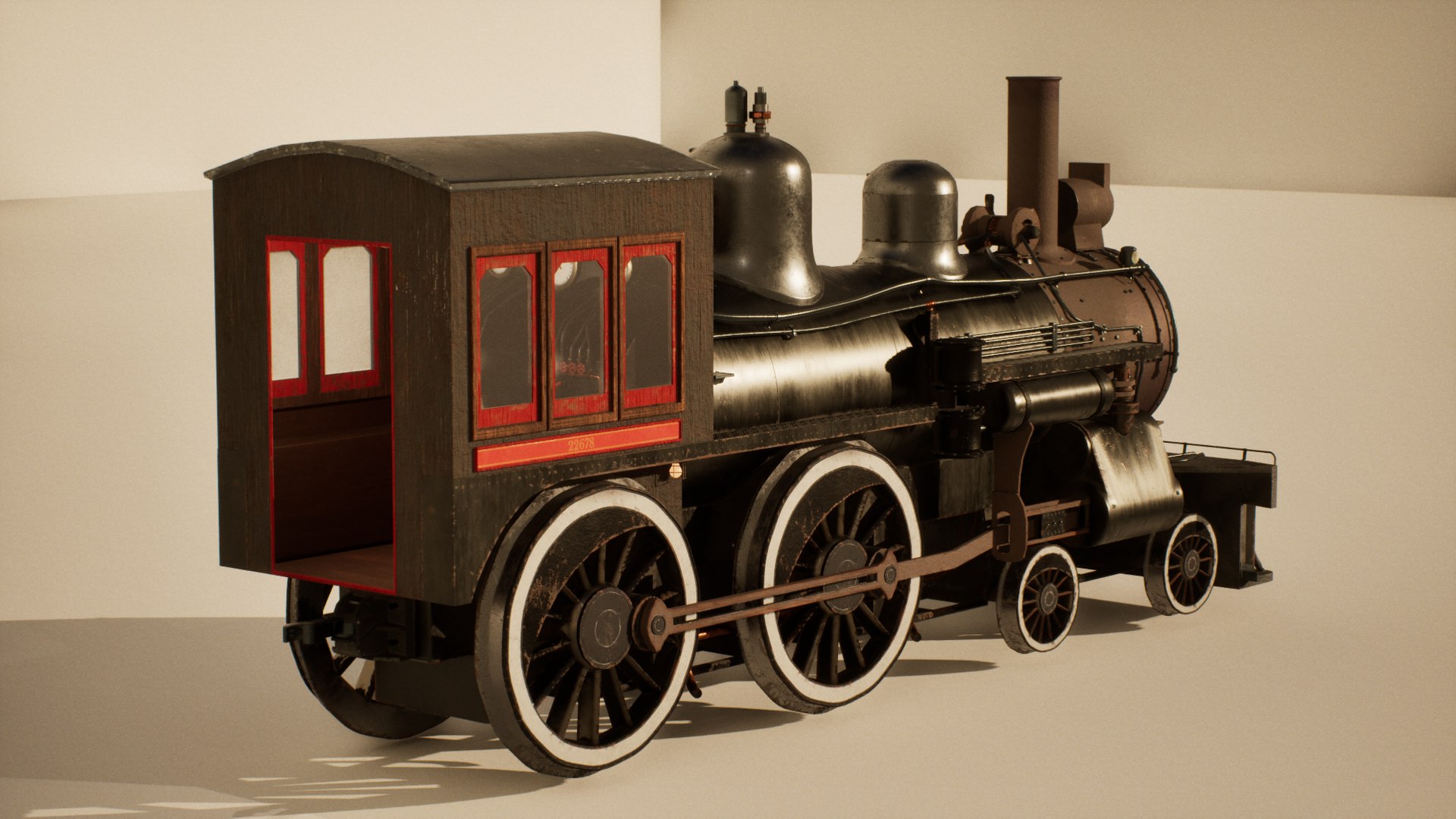 3D Vintage Train Steam Engine - TurboSquid 2141330