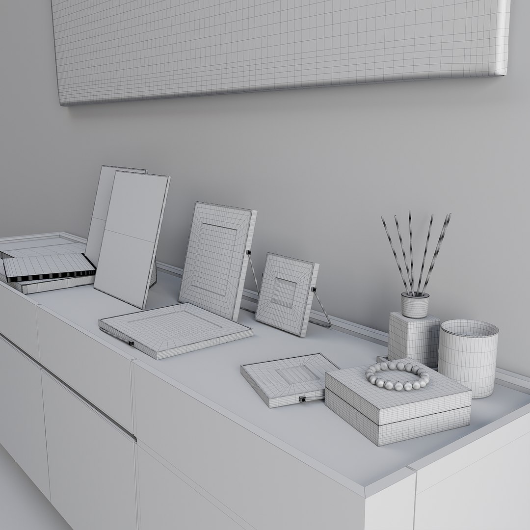 3D Kubit Sideboard Photo Frames - TurboSquid 1644993