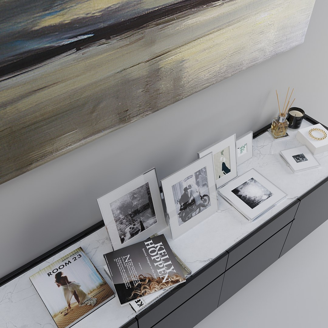 3D Kubit Sideboard Photo Frames - TurboSquid 1644993