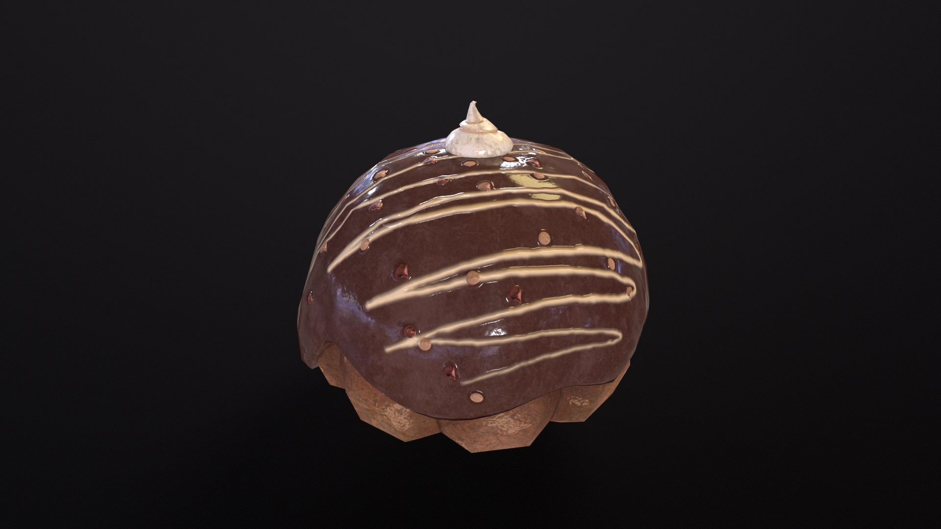 3D Model Chocolate Round Cake - TurboSquid 2231829