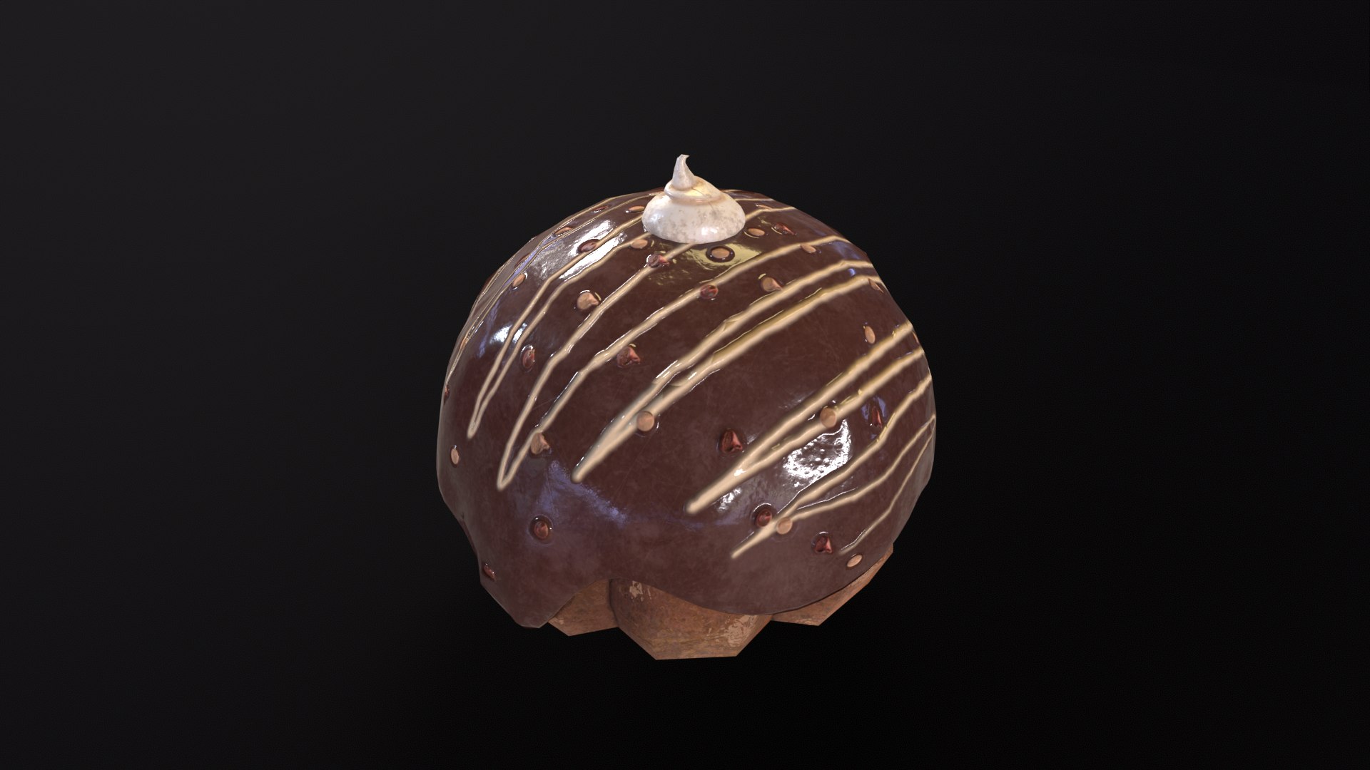 3D Model Chocolate Round Cake - TurboSquid 2231829