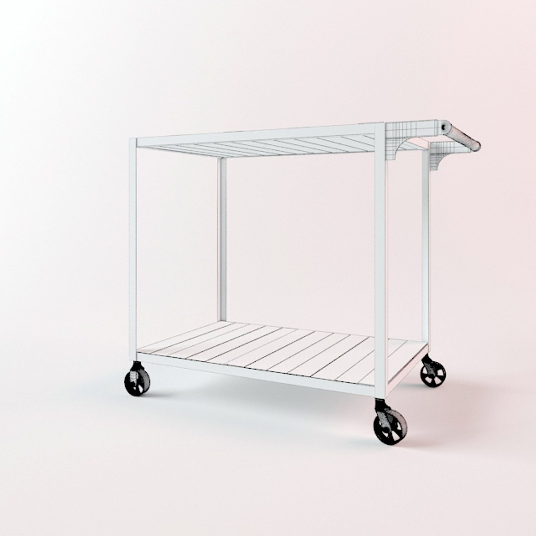 3d Vintage Dinner Wagon