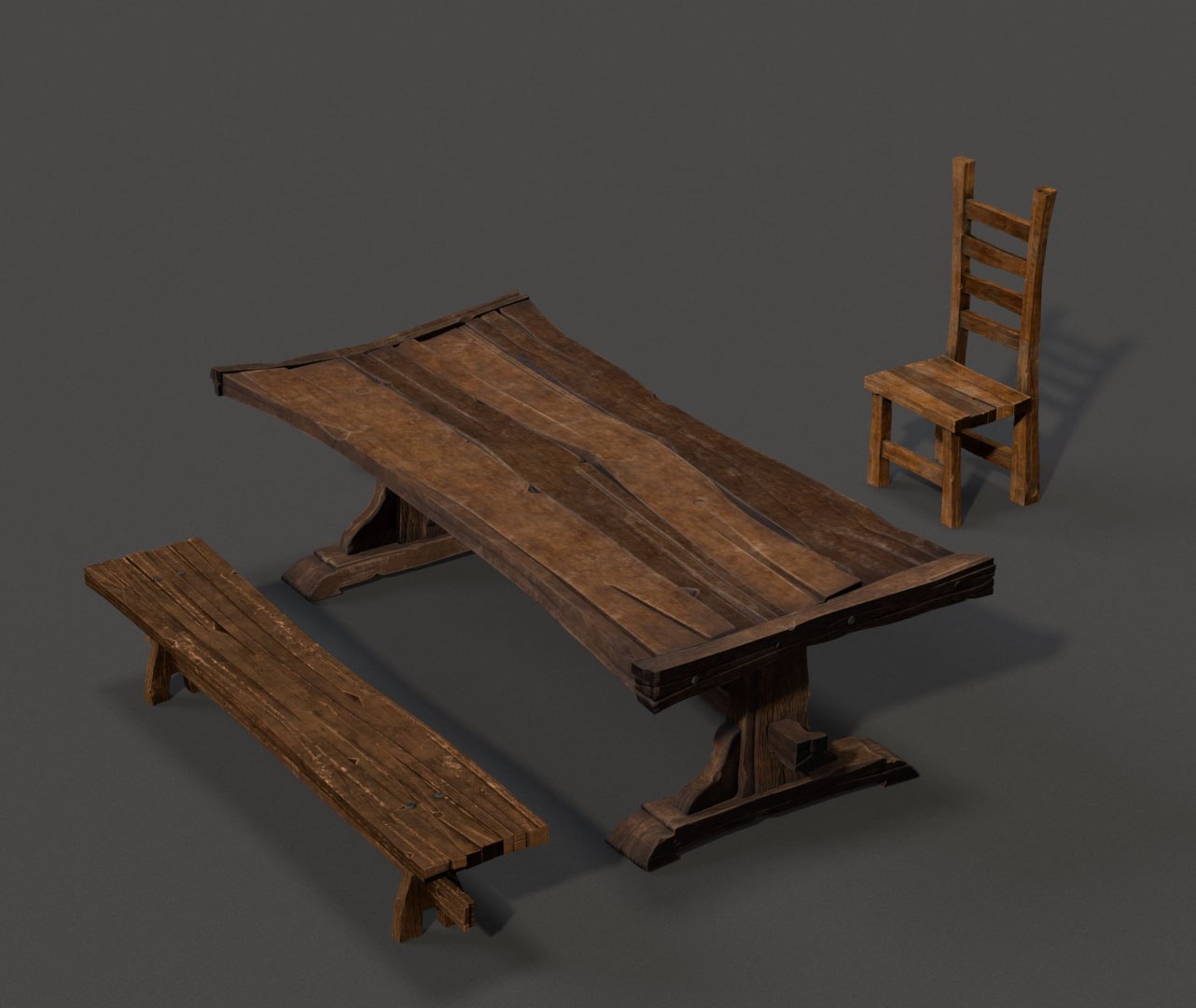 3D Medieval Table Set - TurboSquid 1454182