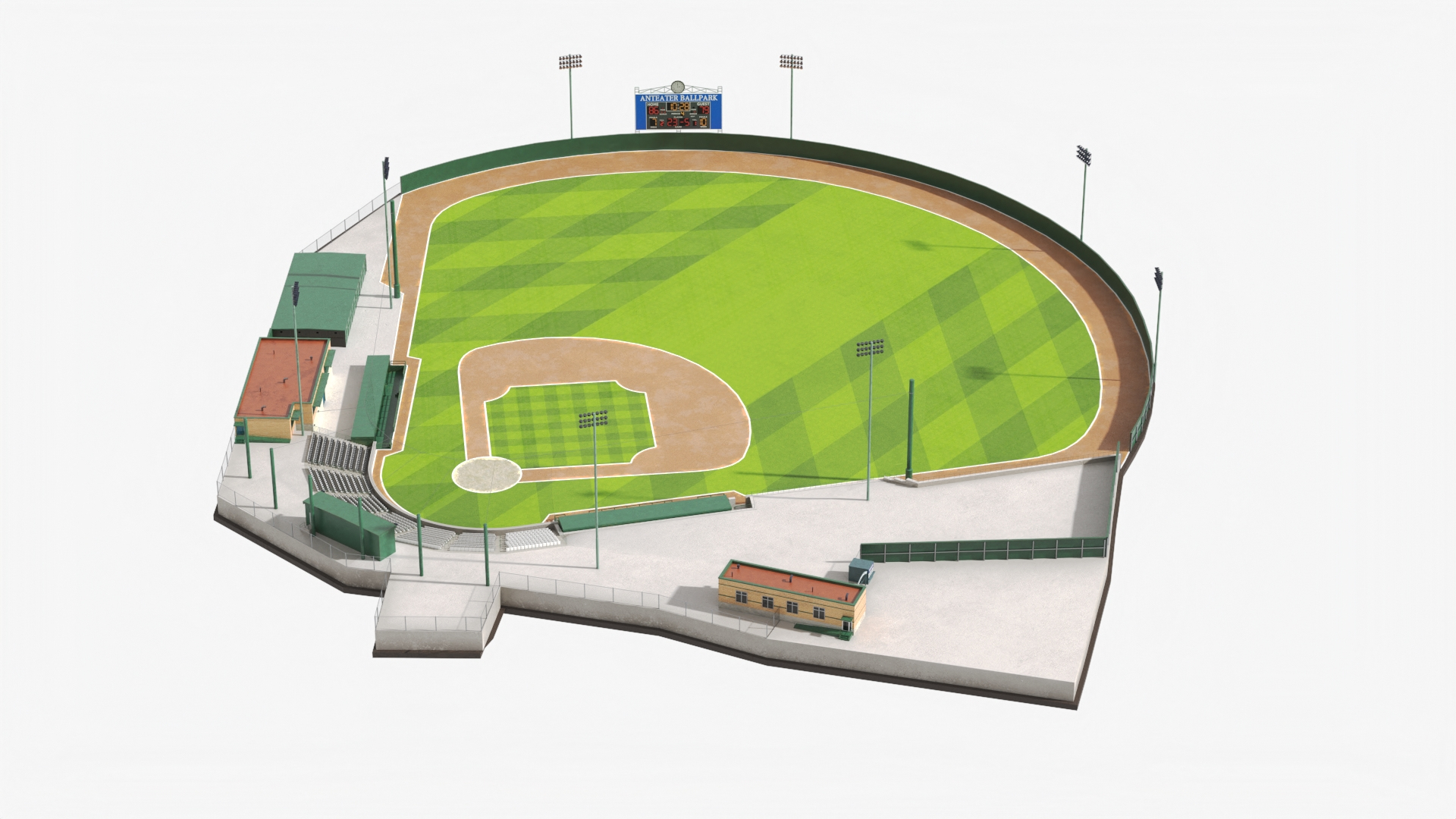 University Baseball Stadium 3D - TurboSquid 2289505