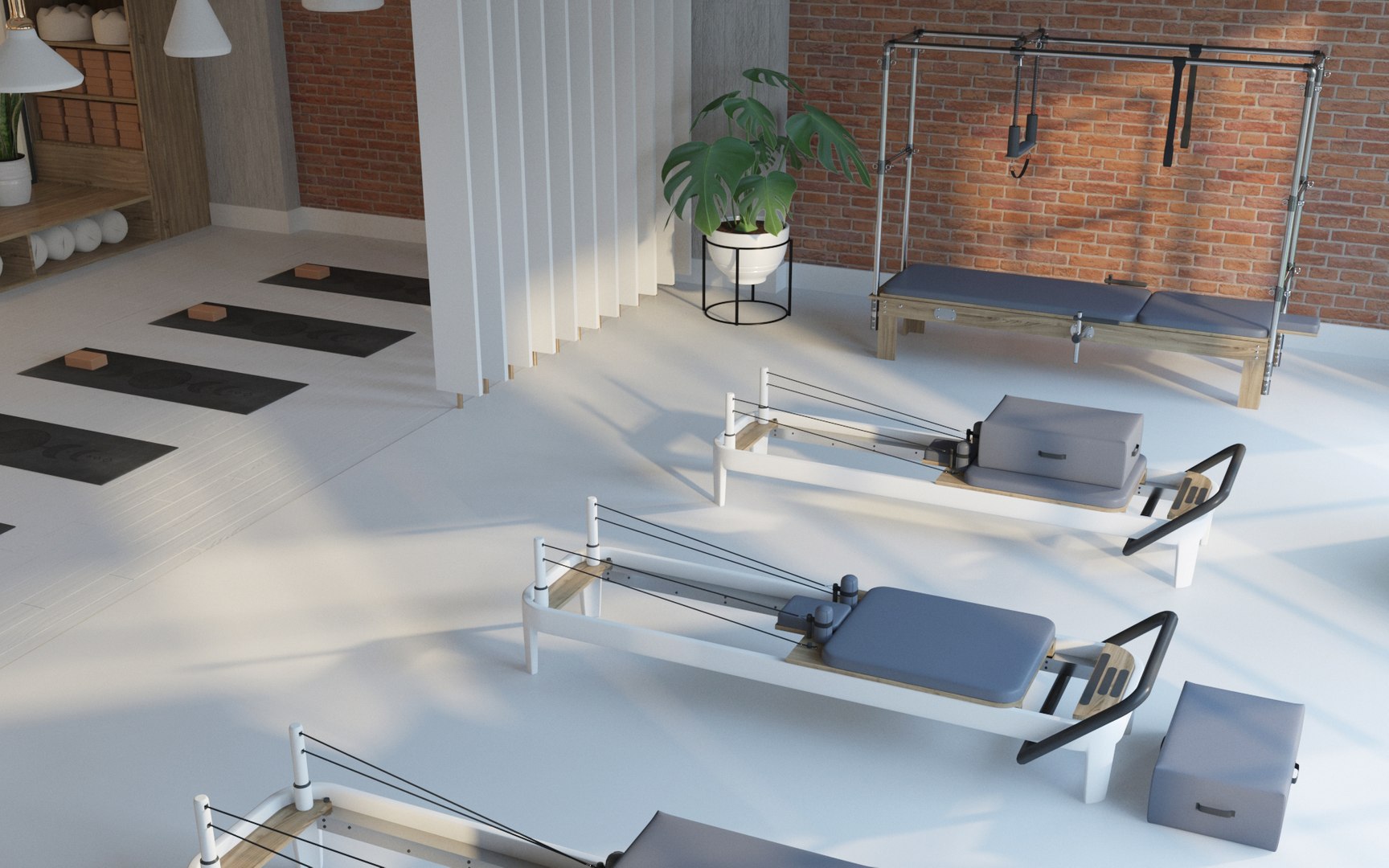 3D Modern Pilates Reformer Studio Interior - TurboSquid 2145189