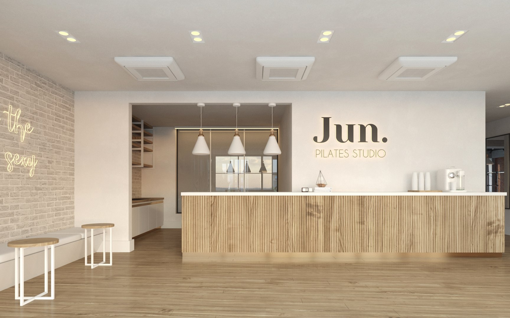 3D Modern Pilates Reformer Studio Interior - TurboSquid 2145189