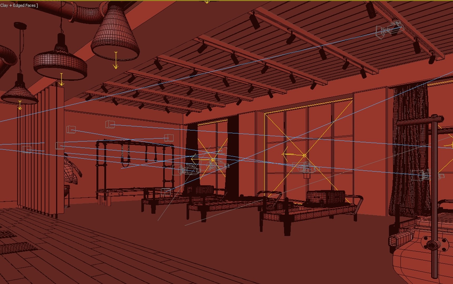 3D Modern Pilates Reformer Studio Interior - TurboSquid 2145189