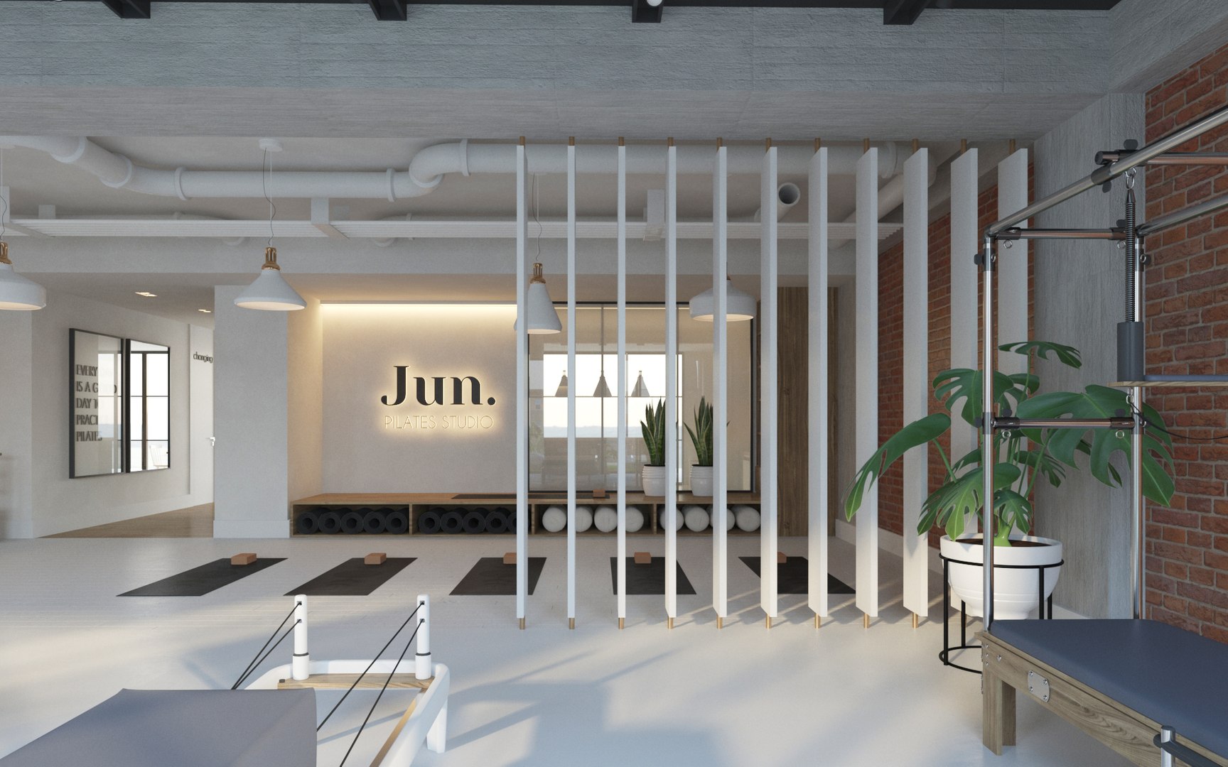 3D Modern Pilates Reformer Studio Interior - TurboSquid 2145189