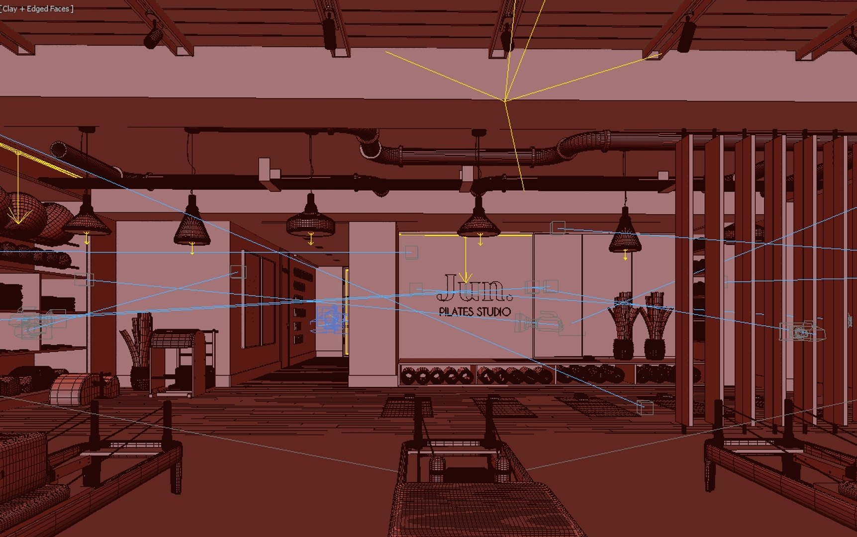 3D Modern Pilates Reformer Studio Interior - TurboSquid 2145189