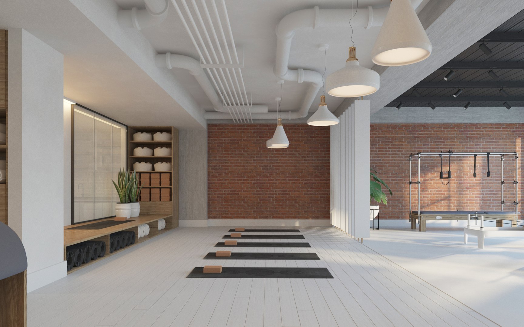 3D Modern Pilates Reformer Studio Interior - TurboSquid 2145189