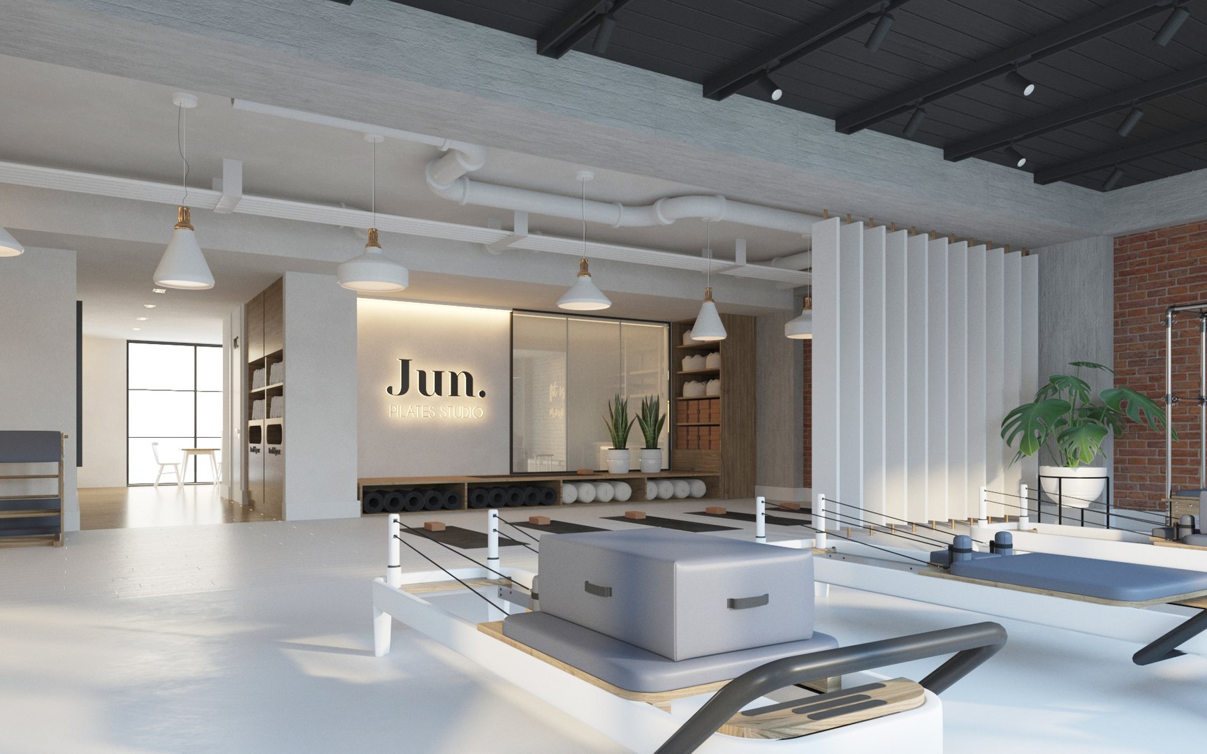 3D Modern Pilates Reformer Studio Interior - TurboSquid 2145189