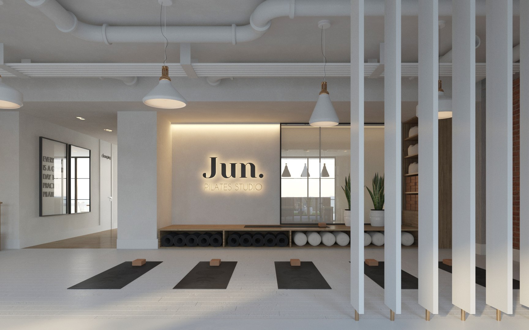 3D Modern Pilates Reformer Studio Interior - TurboSquid 2145189