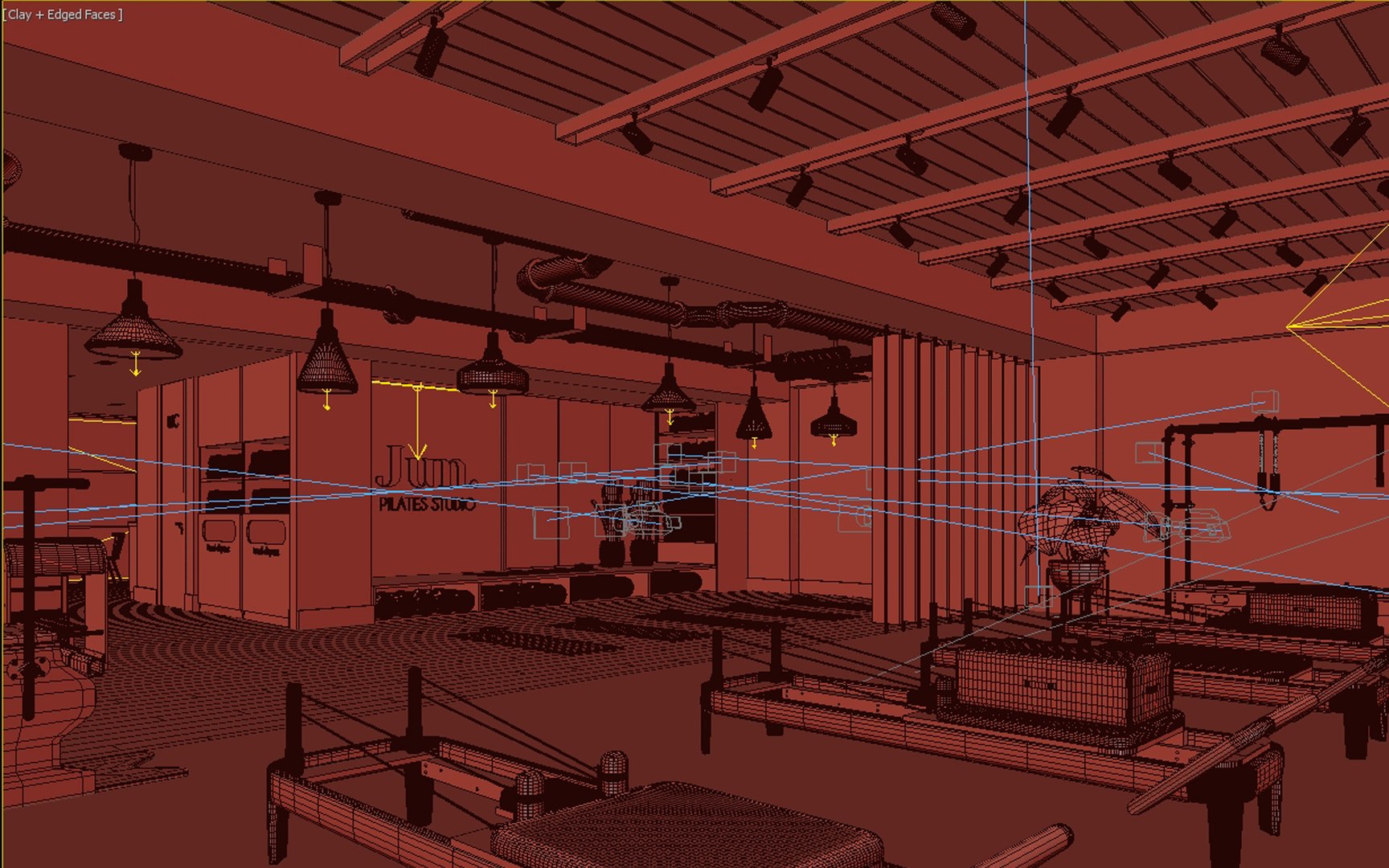 3D Modern Pilates Reformer Studio Interior - TurboSquid 2145189