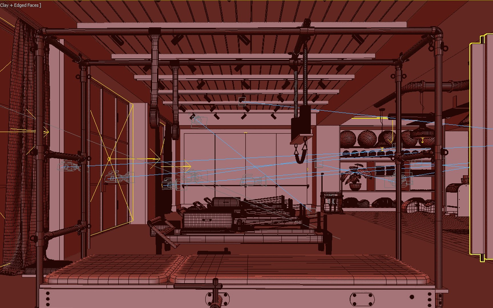 3D Modern Pilates Reformer Studio Interior - TurboSquid 2145189