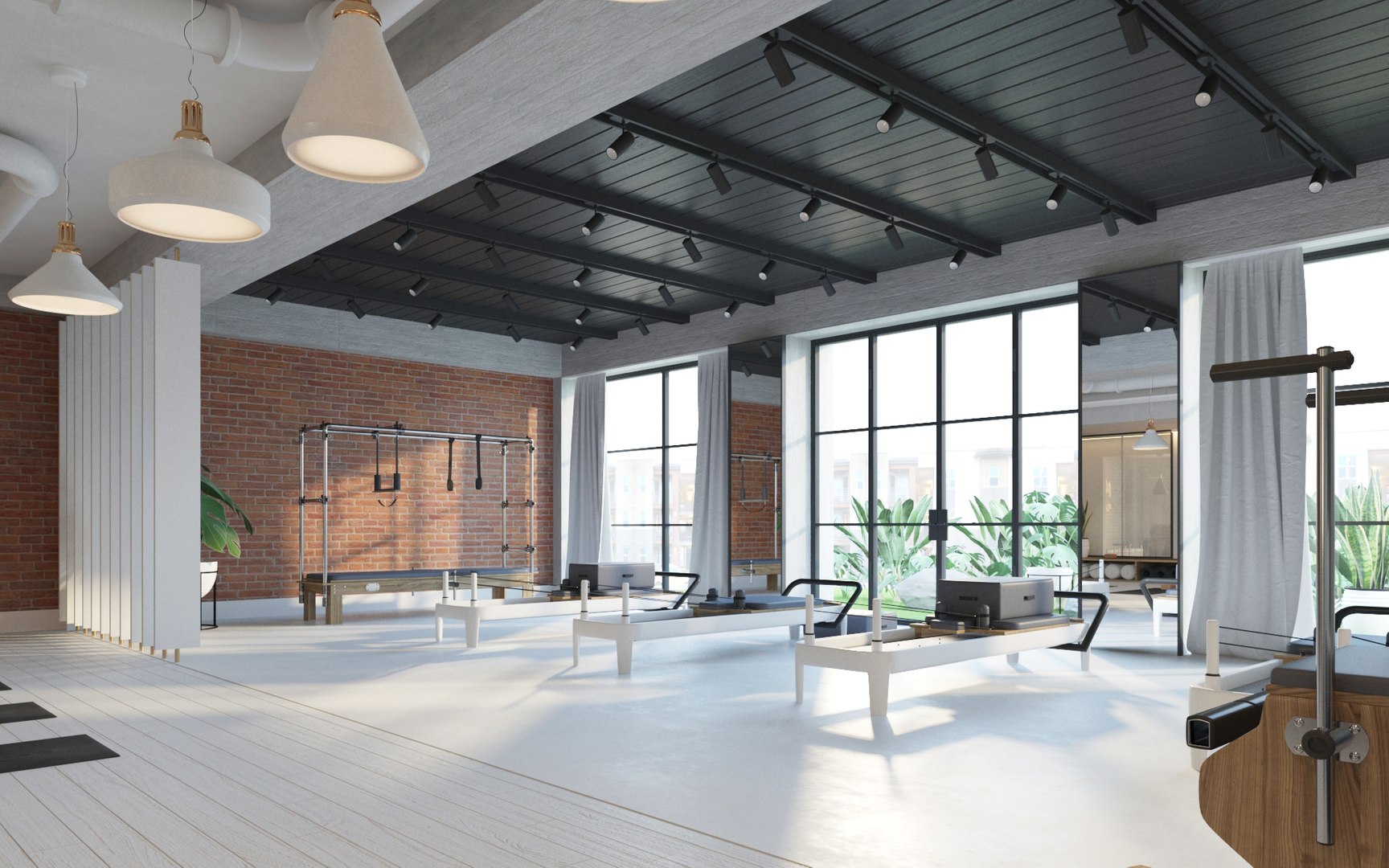 3D Modern Pilates Reformer Studio Interior - TurboSquid 2145189