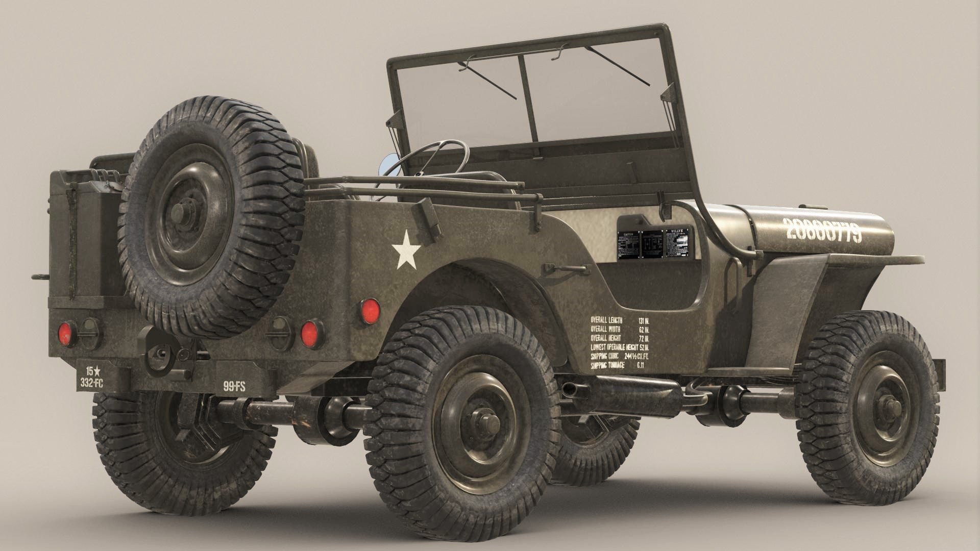3d Willys Army Jeep