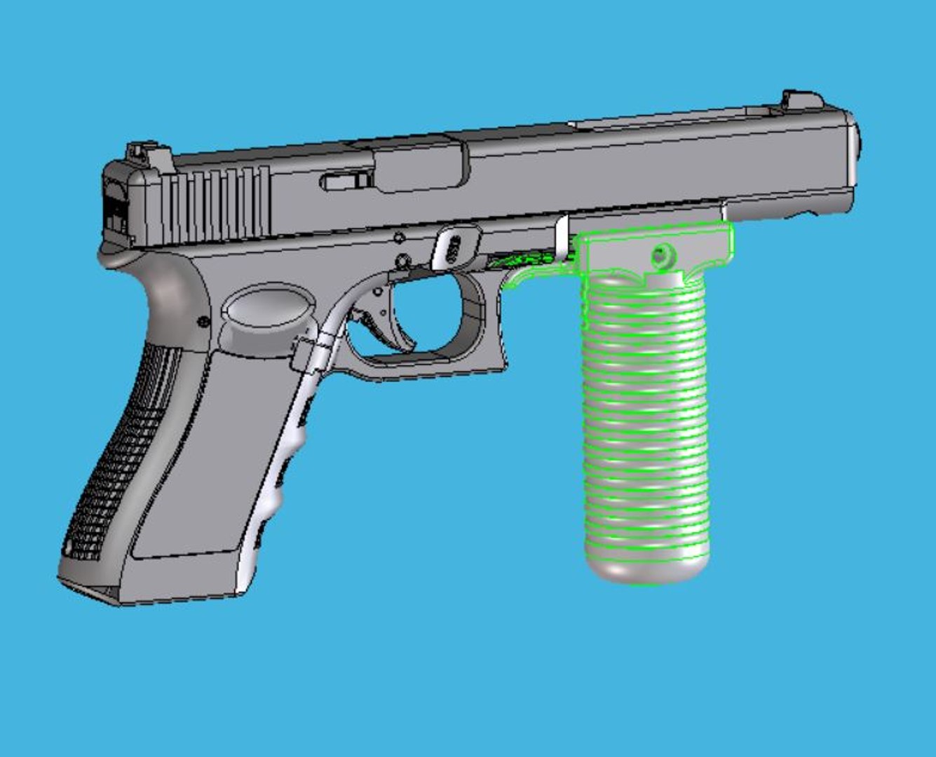 3D VERTICAL FOREGRIP FOR GEN 3 GLOCK - TurboSquid 2199365