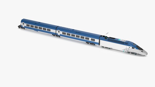 modelo 3d Tren de pasajeros azul de alta velocidad - TurboSquid 2093419