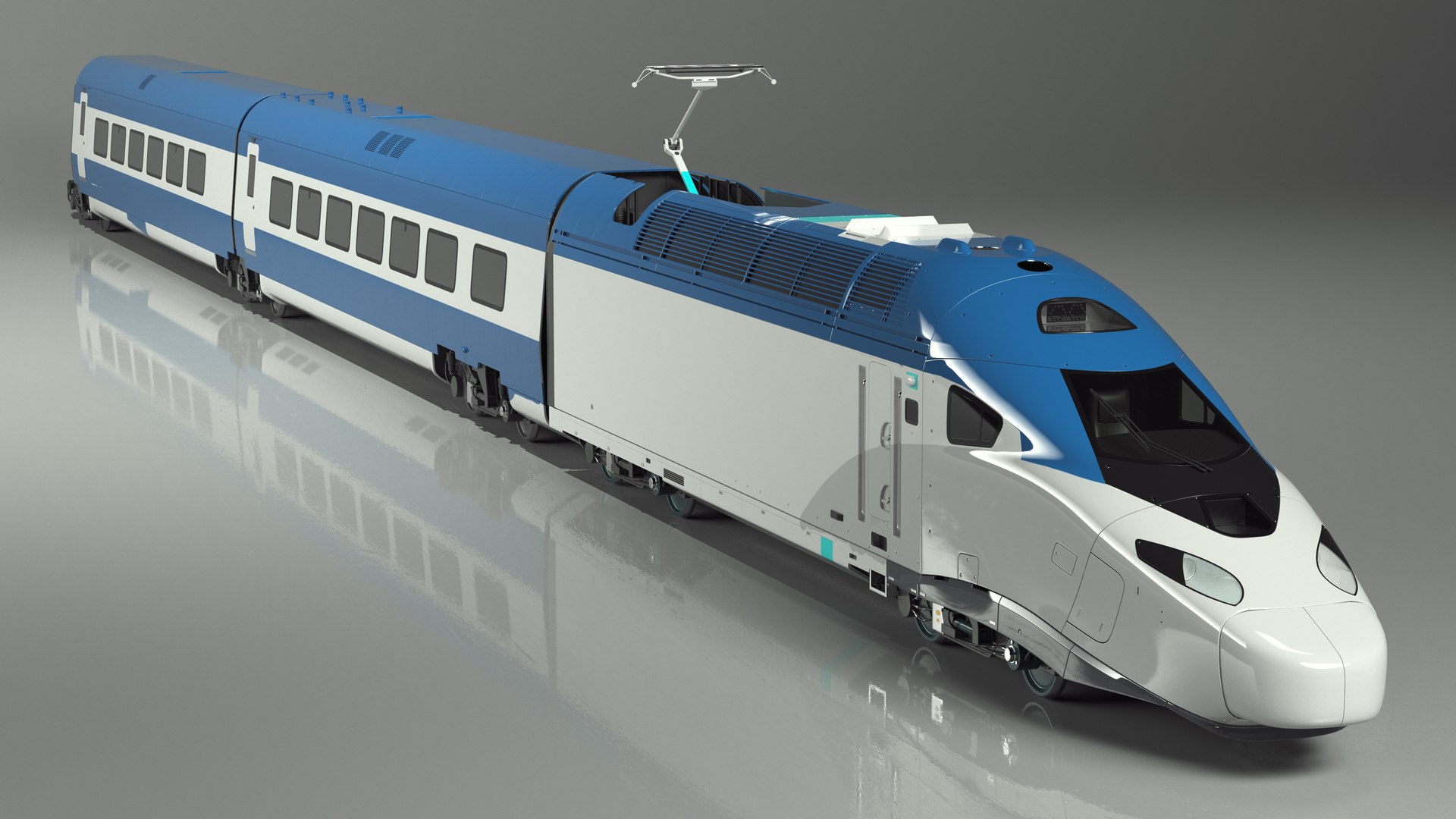 Blue High-Speed Passenger Train model - TurboSquid 2093419
