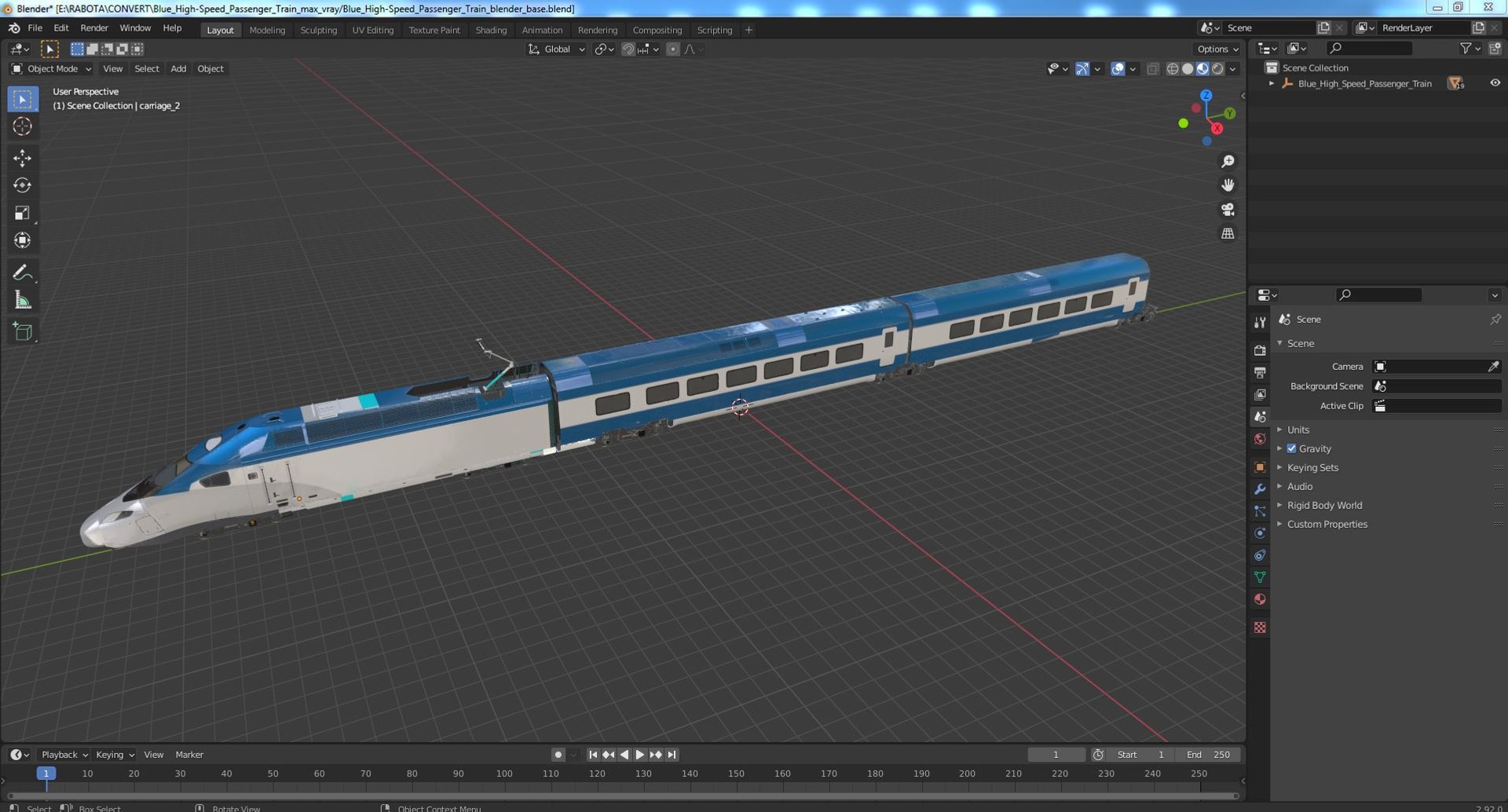 Blue High-Speed Passenger Train Model - TurboSquid 2093419