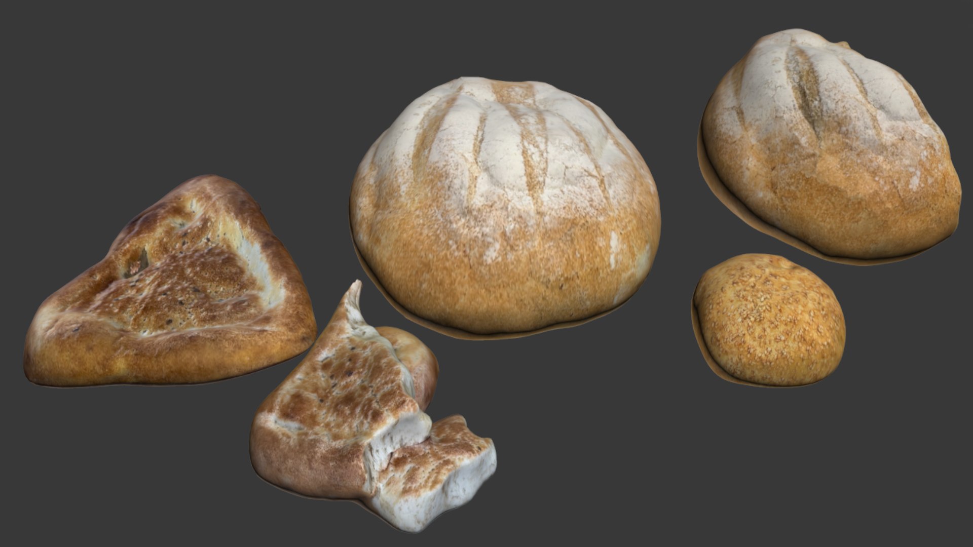 Bread set 002 3D model - TurboSquid 2141446
