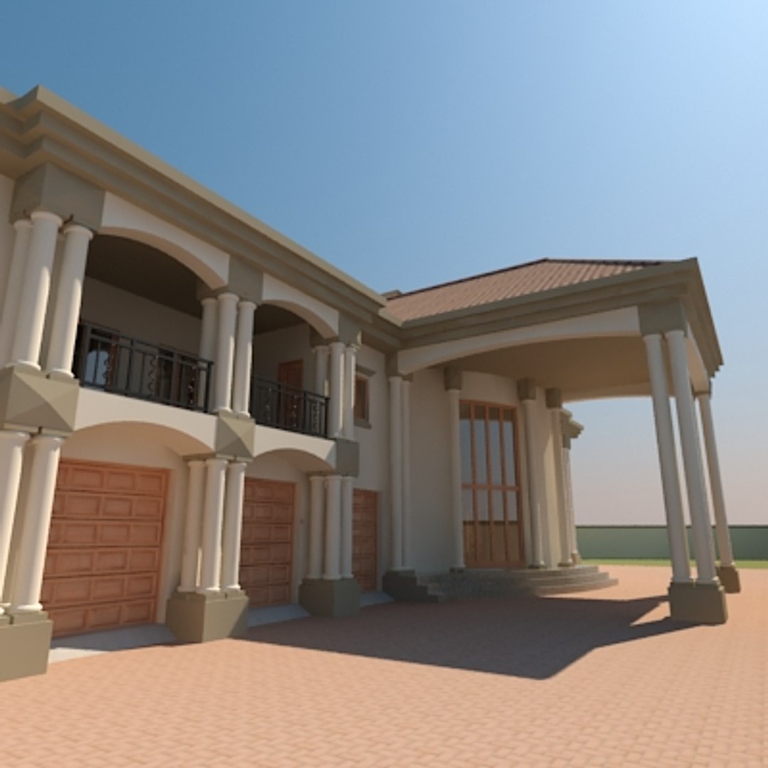 3d Model Designed Roman House Architecture