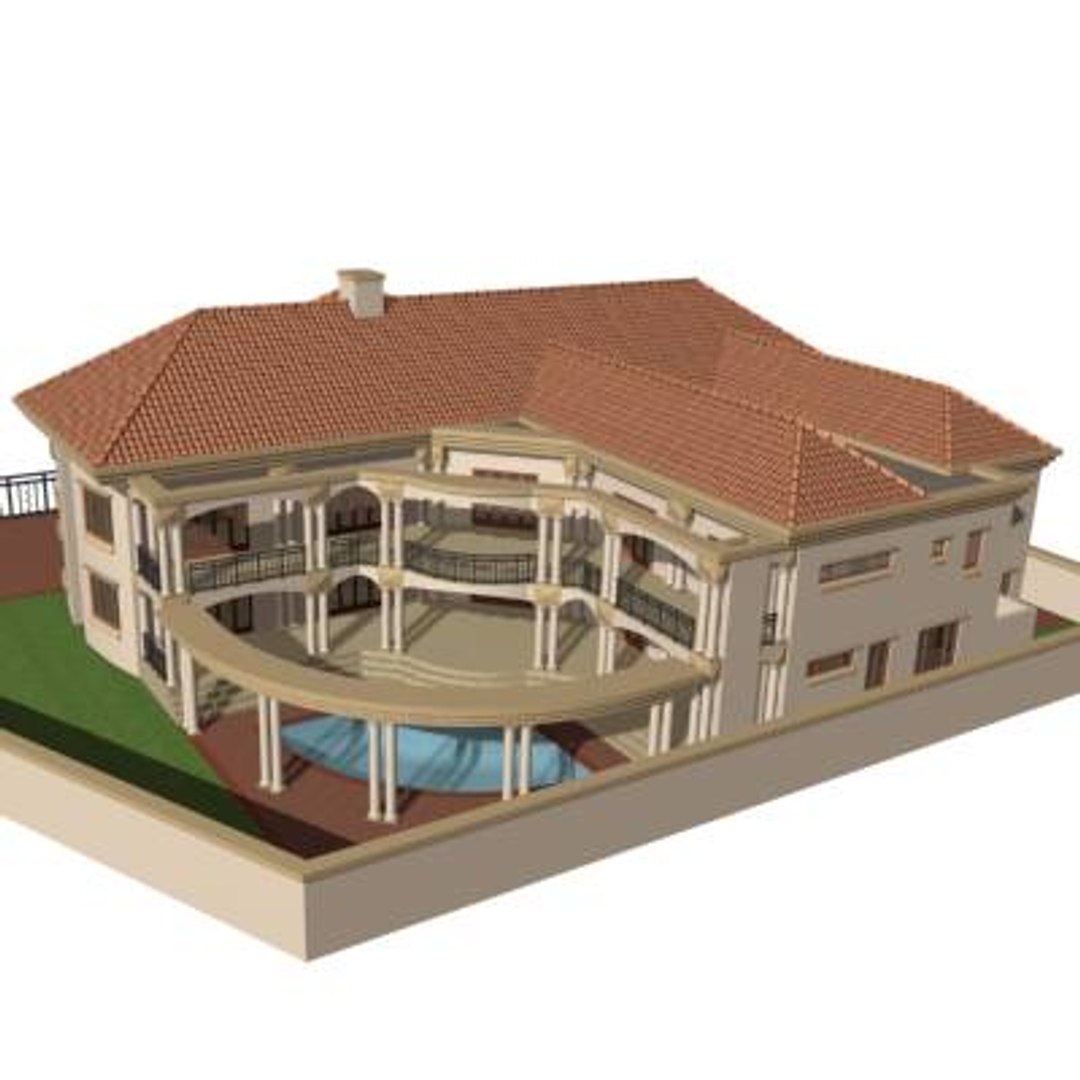 3d Model Designed Roman House Architecture
