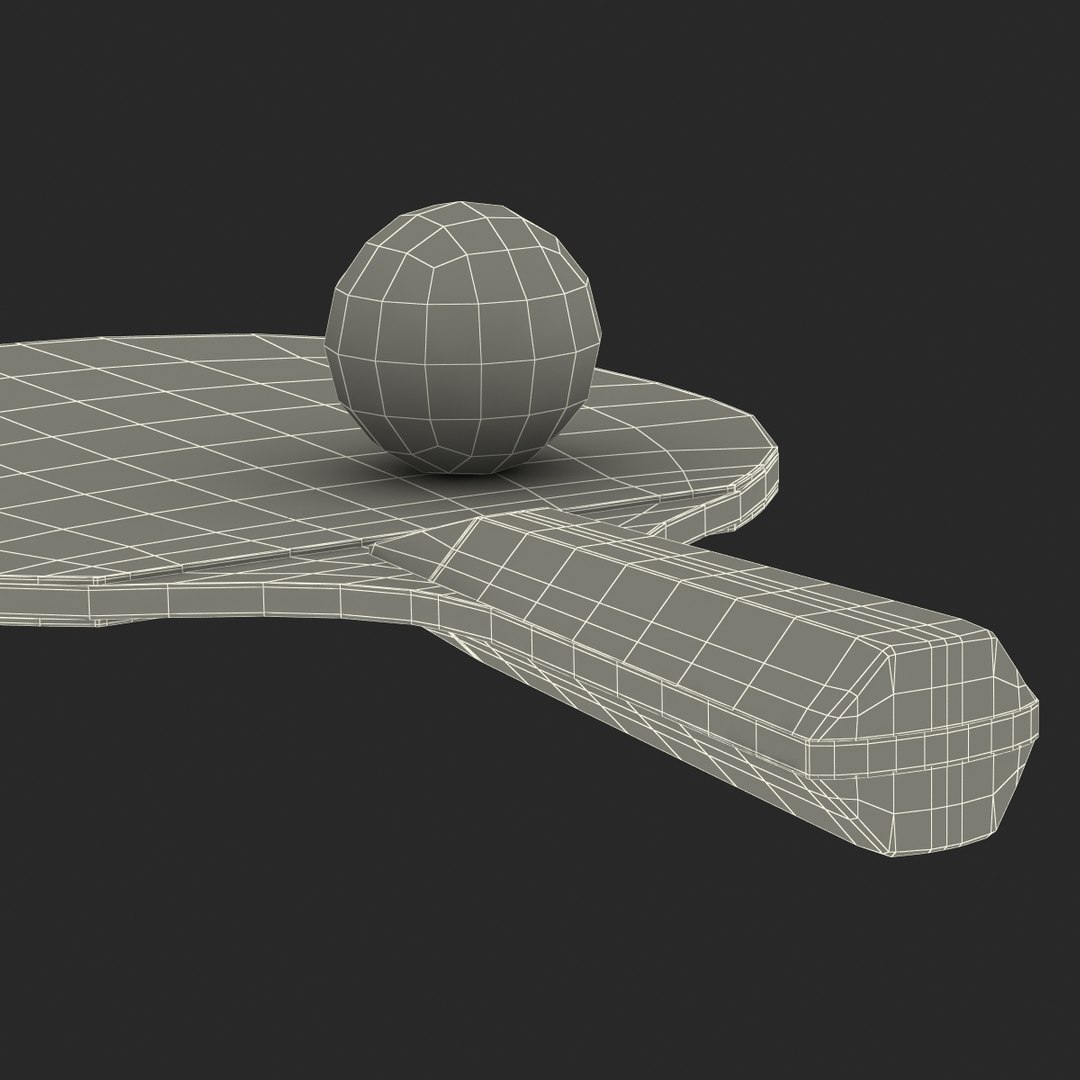 ping pong ball paddle 3d model