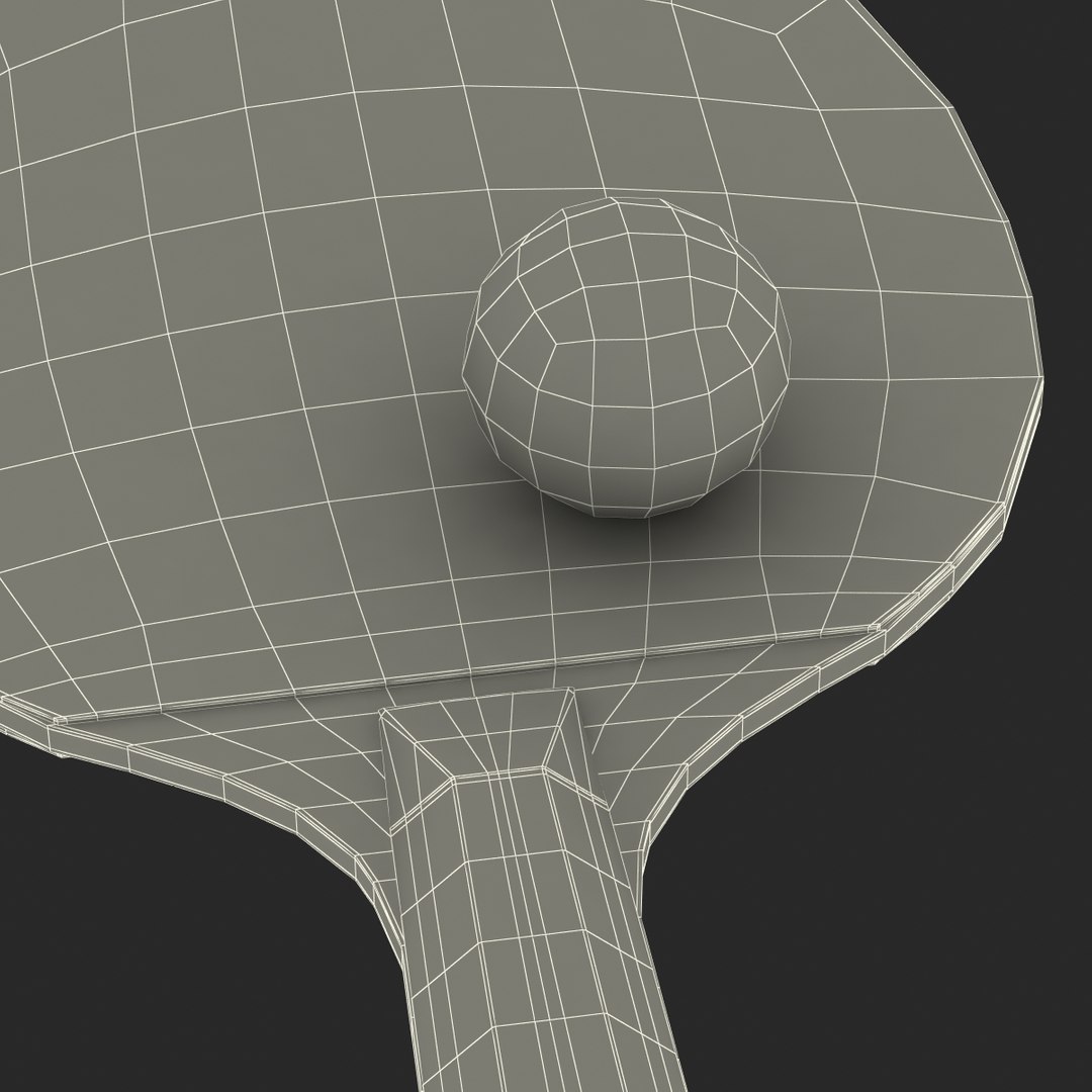 ping pong ball paddle 3d model