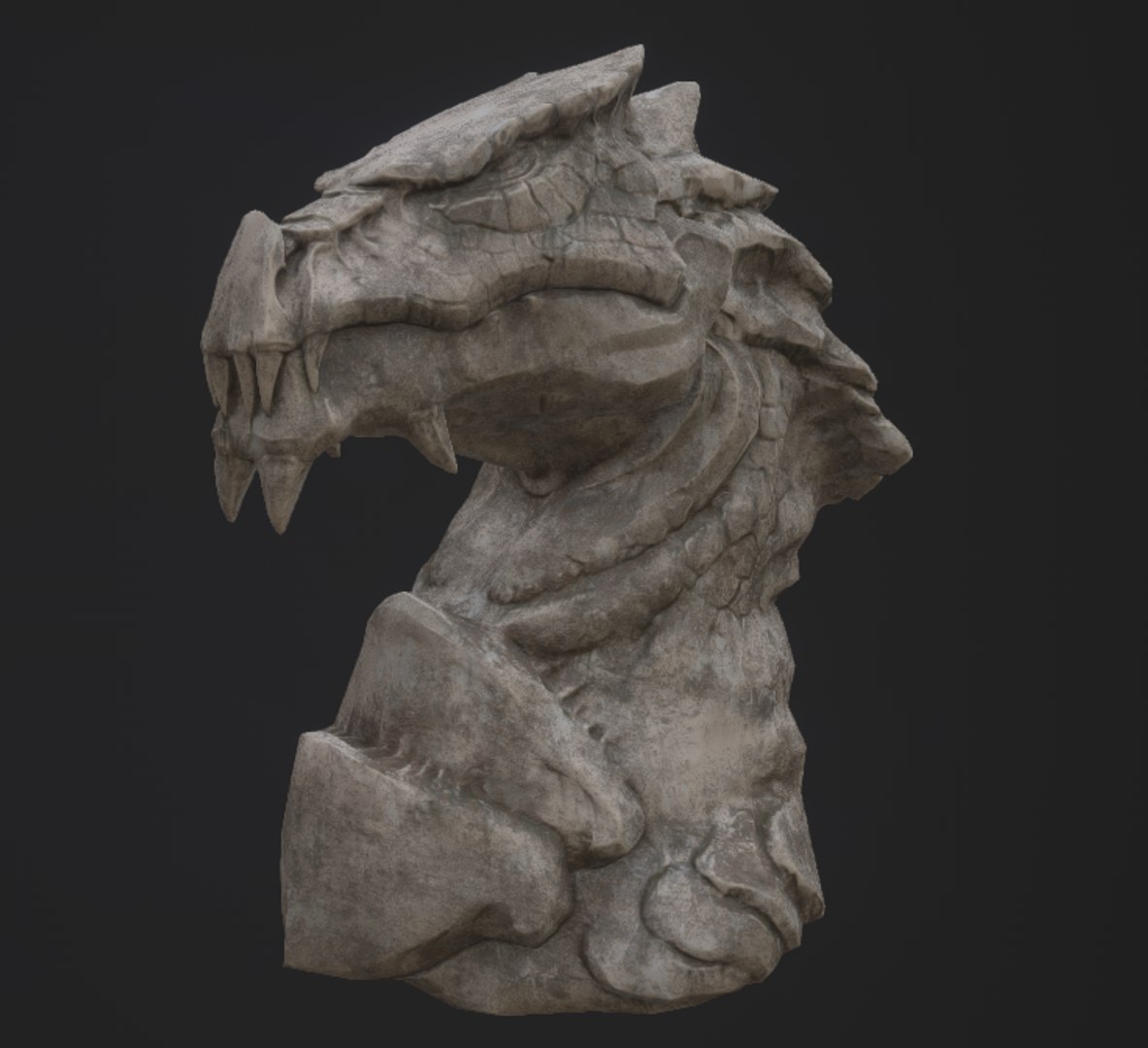 Ready Dragon Statue Pbr 3d Model