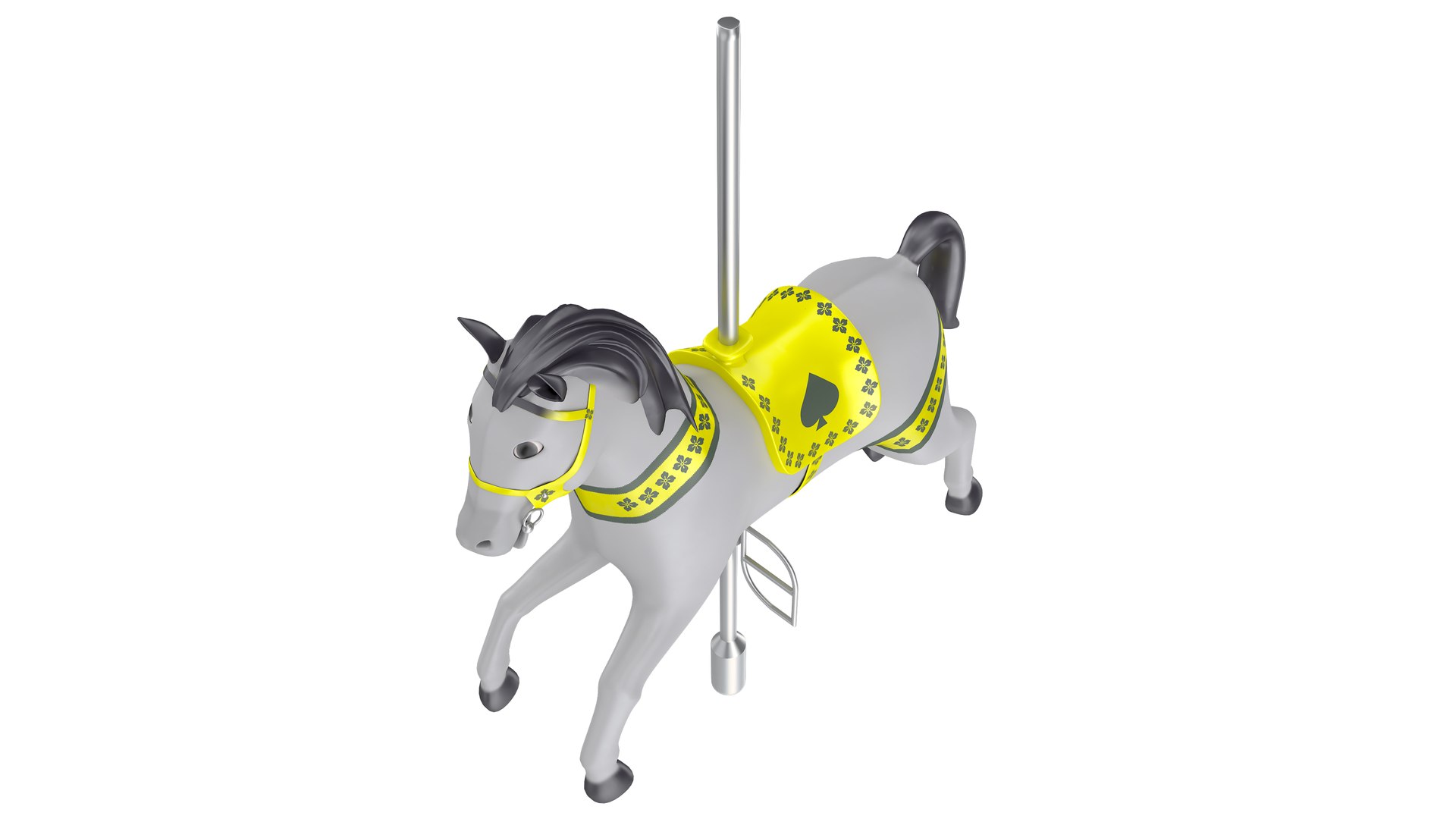 3D Carousel Horse Yellow Model - TurboSquid 2268673