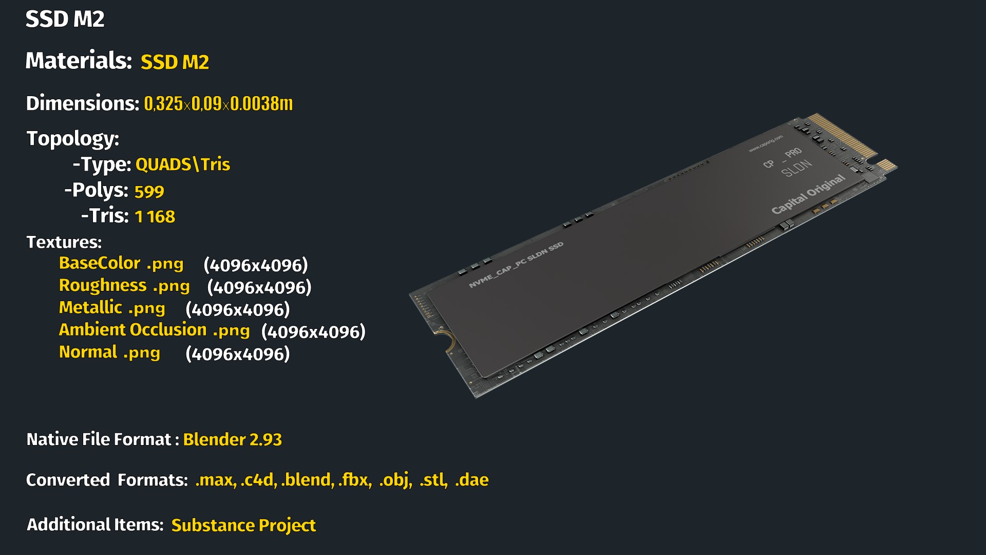 NVme SSD M2 3D - TurboSquid 1794804