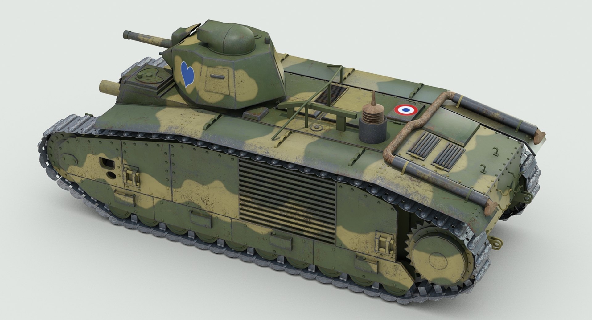 Ww2 Heavy Tank Char 3d Model