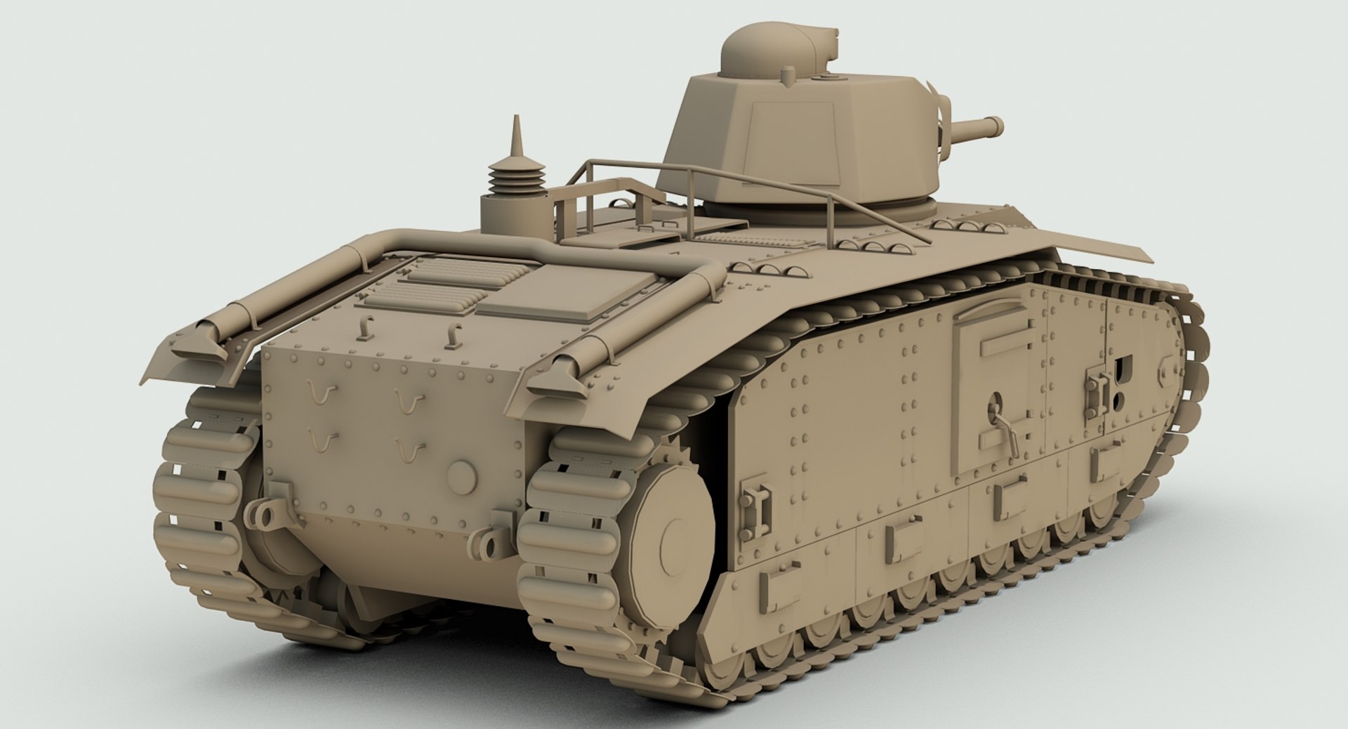 Ww2 Heavy Tank Char 3d Model