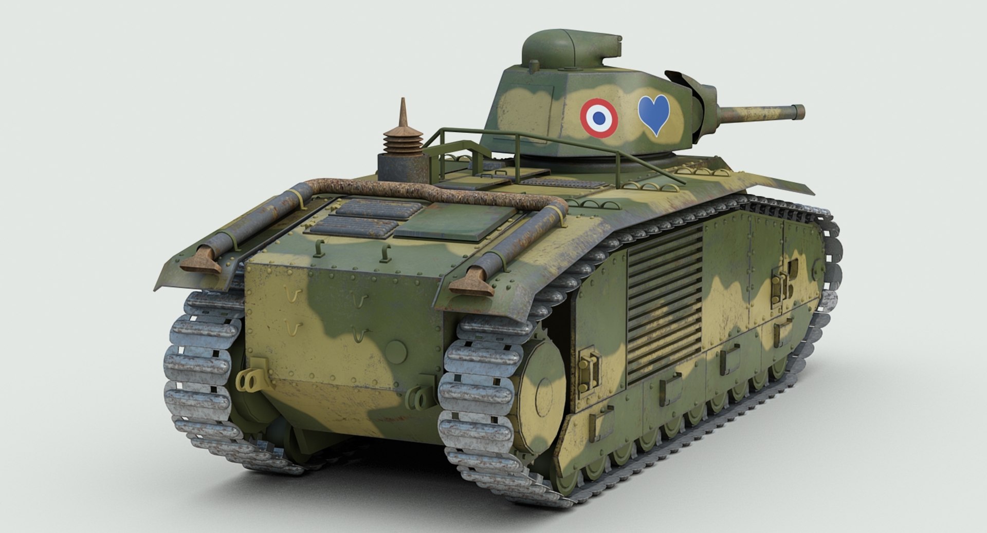 Ww2 Heavy Tank Char 3d Model