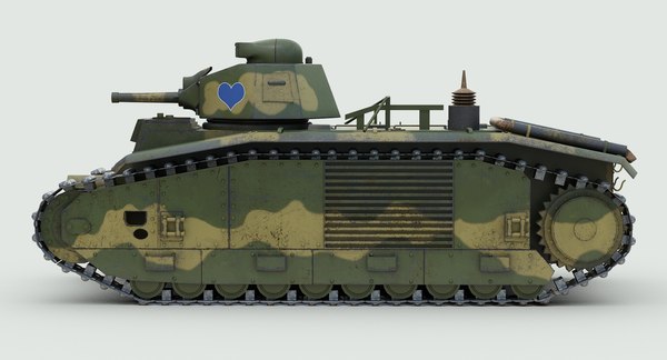 ww2 heavy tank char 3d model