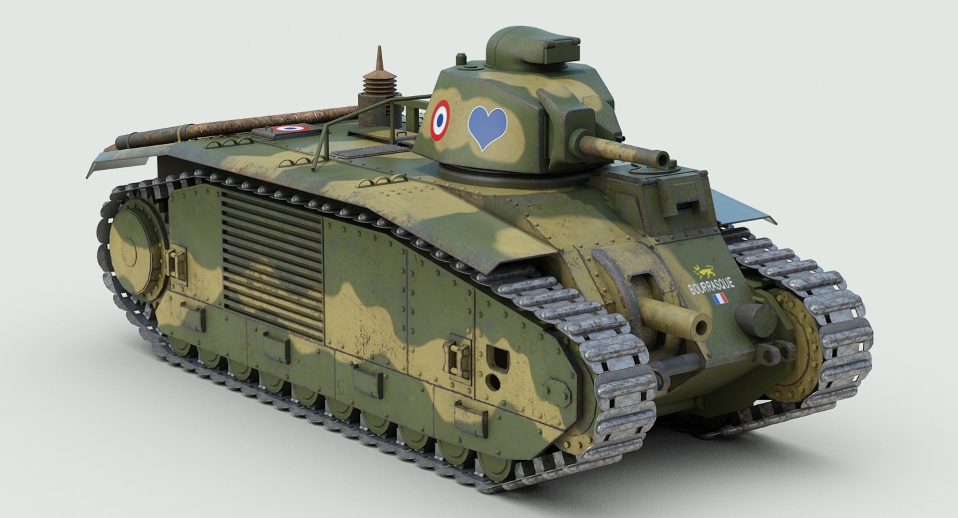 Ww2 Heavy Tank Char 3d Model