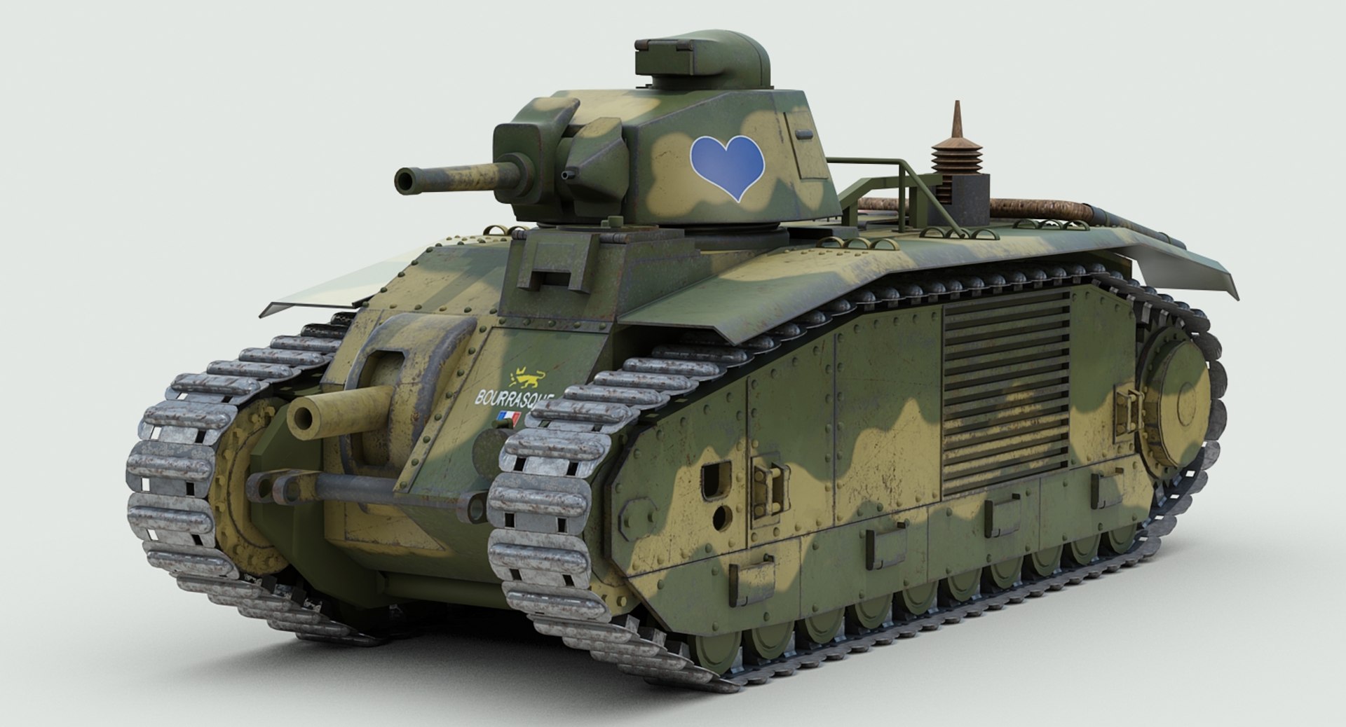 Ww2 Heavy Tank Char 3d Model