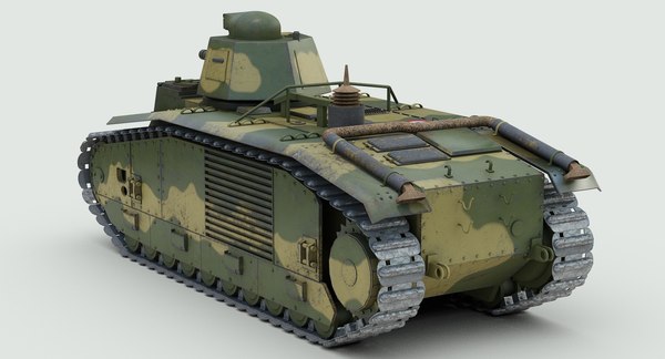 ww2 heavy tank char 3d model