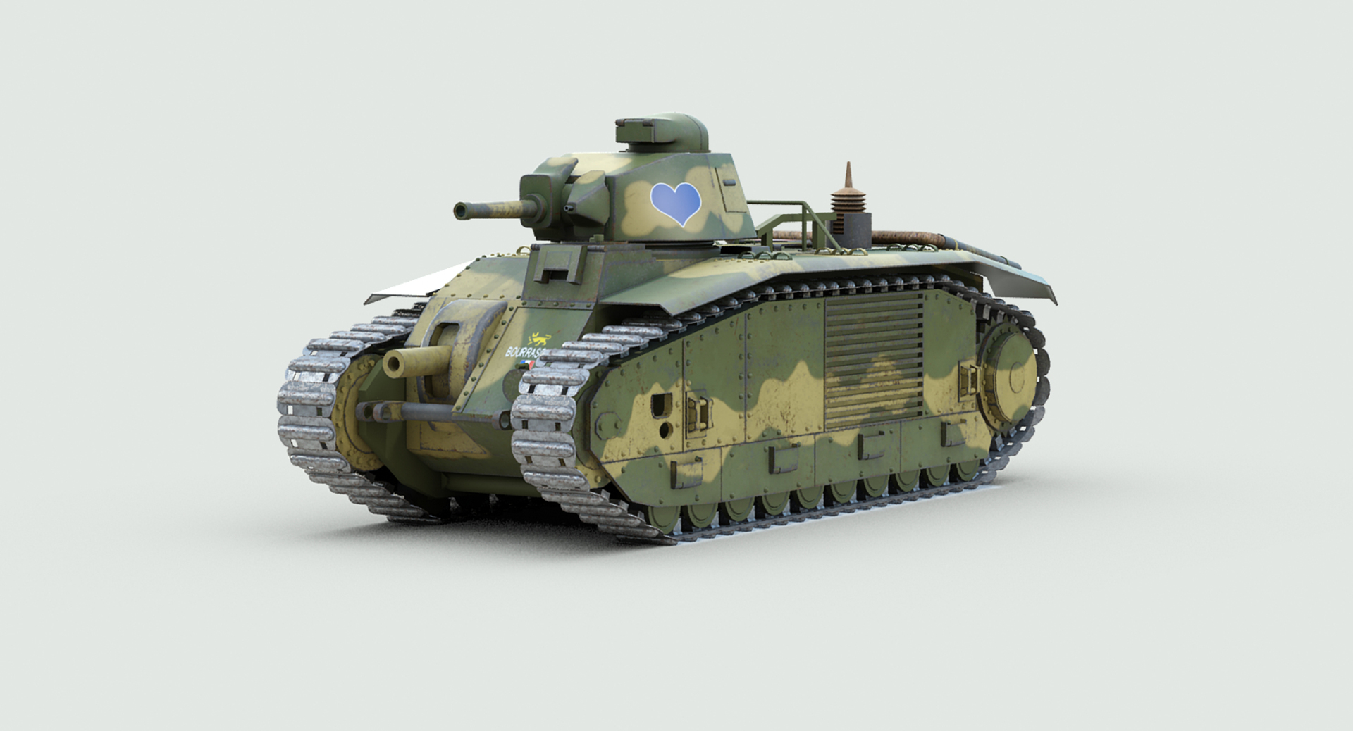 Ww2 Heavy Tank Char 3d Model